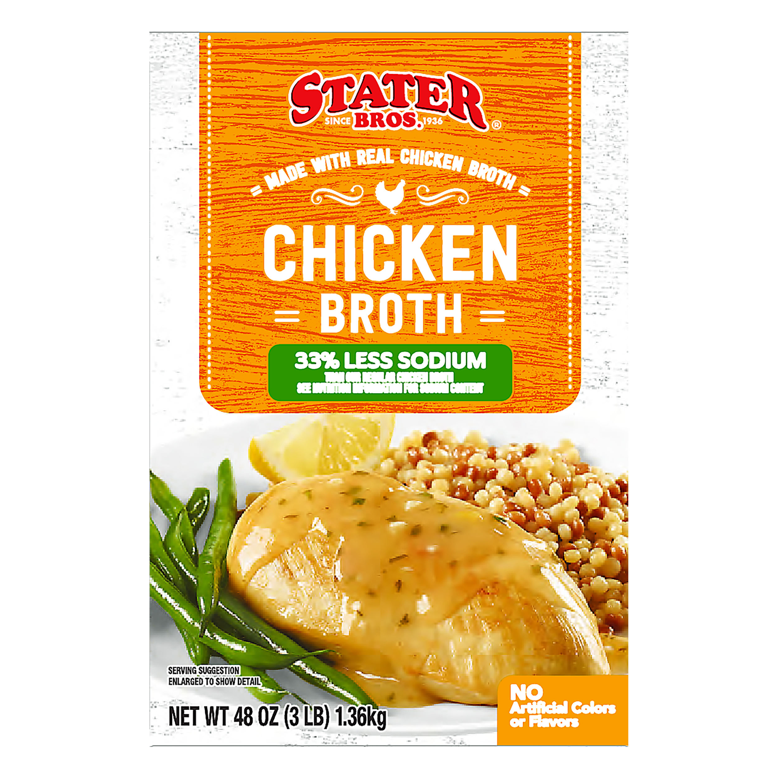 Stater Bros. Chicken Broth 48 oz CARTON