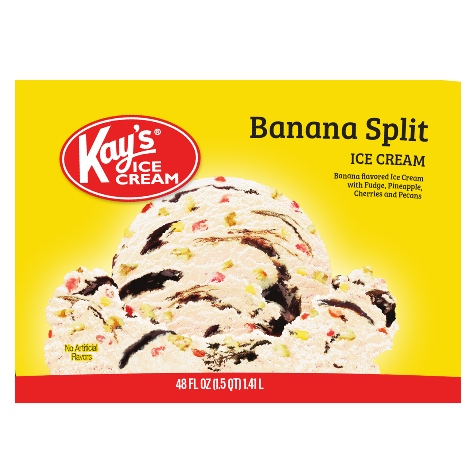 Kay's Ice Cream Banana Split Ice Cream 48 fl oz