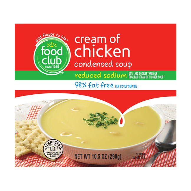 Food Club Reduced Sodium Cream of Chicken Condensed Soup 10.5 oz