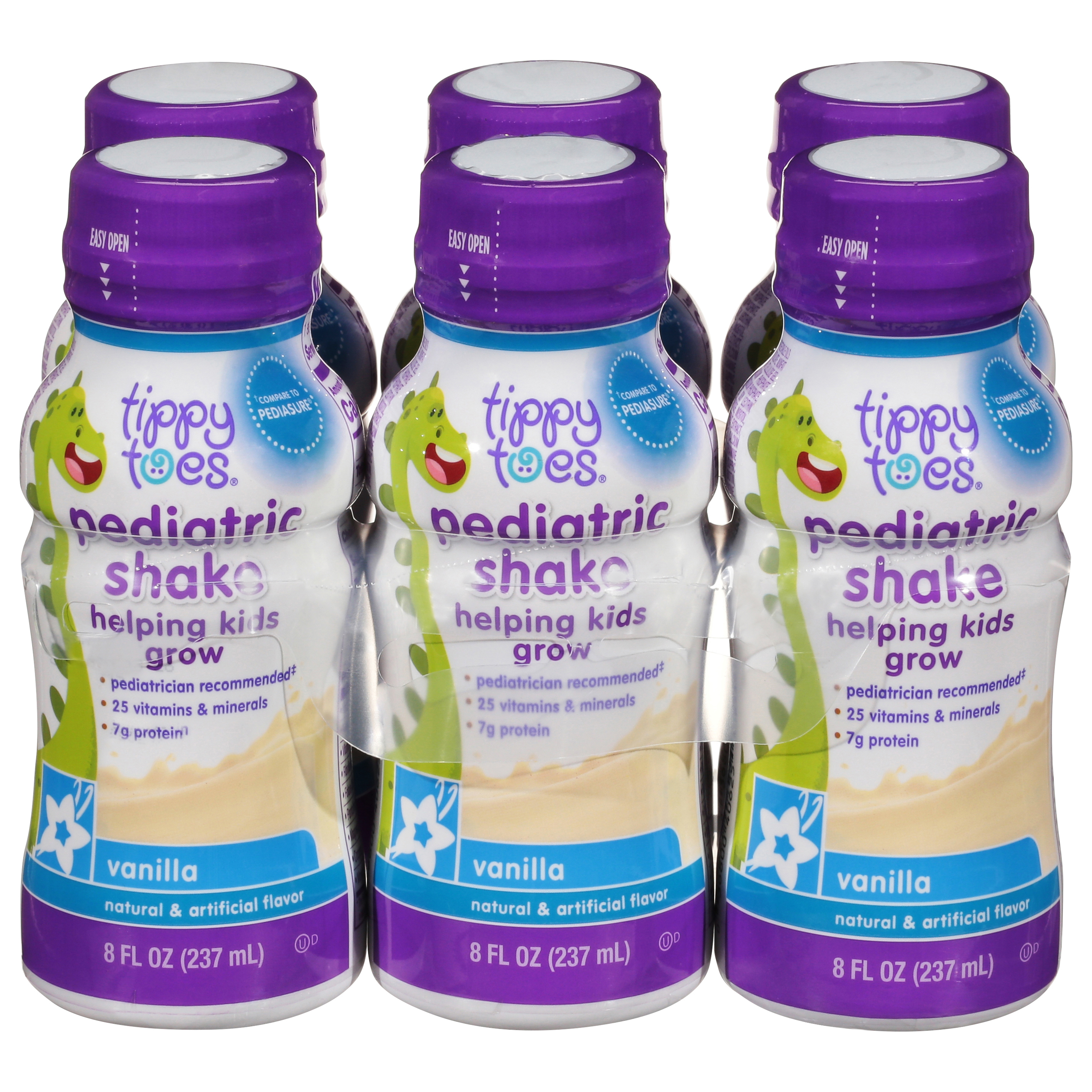 Tippy Toes Vanilla Pediatric Shake 6 - 8 fl oz Bottles