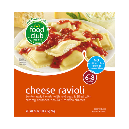 Food Club Cheese Ravioli 25 oz
