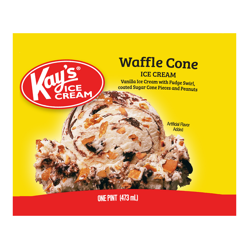 Kay's Ice Cream Waffle Cone Ice Cream 1 pt