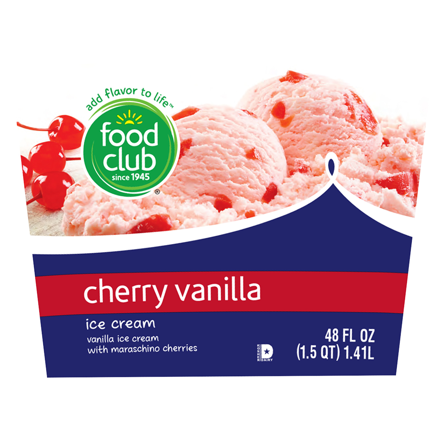 Food Club Cherry Vanilla Ice Cream 48 fl oz
