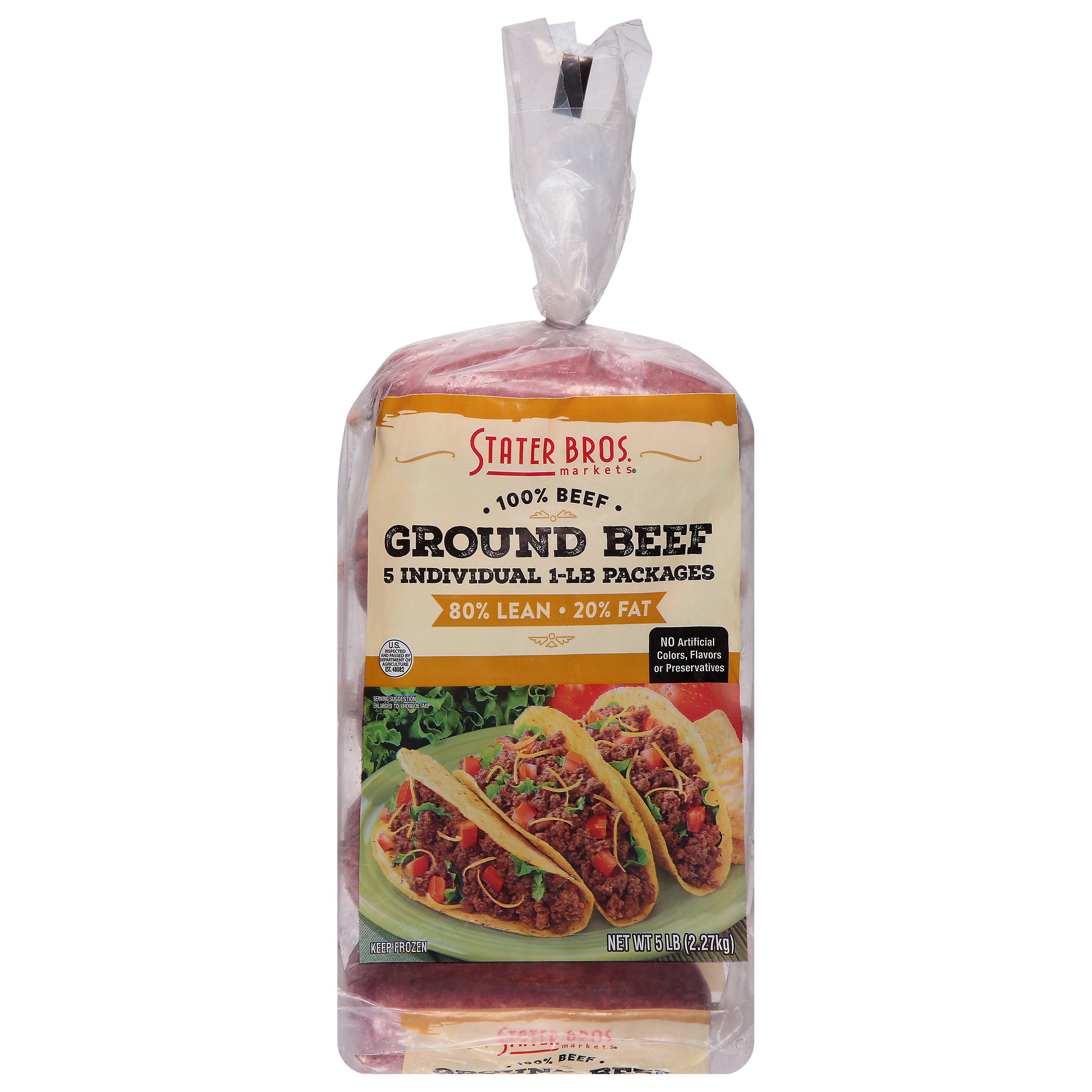 Stater Bros. Markets 80%/20% Ground Beef 5 lb Bag