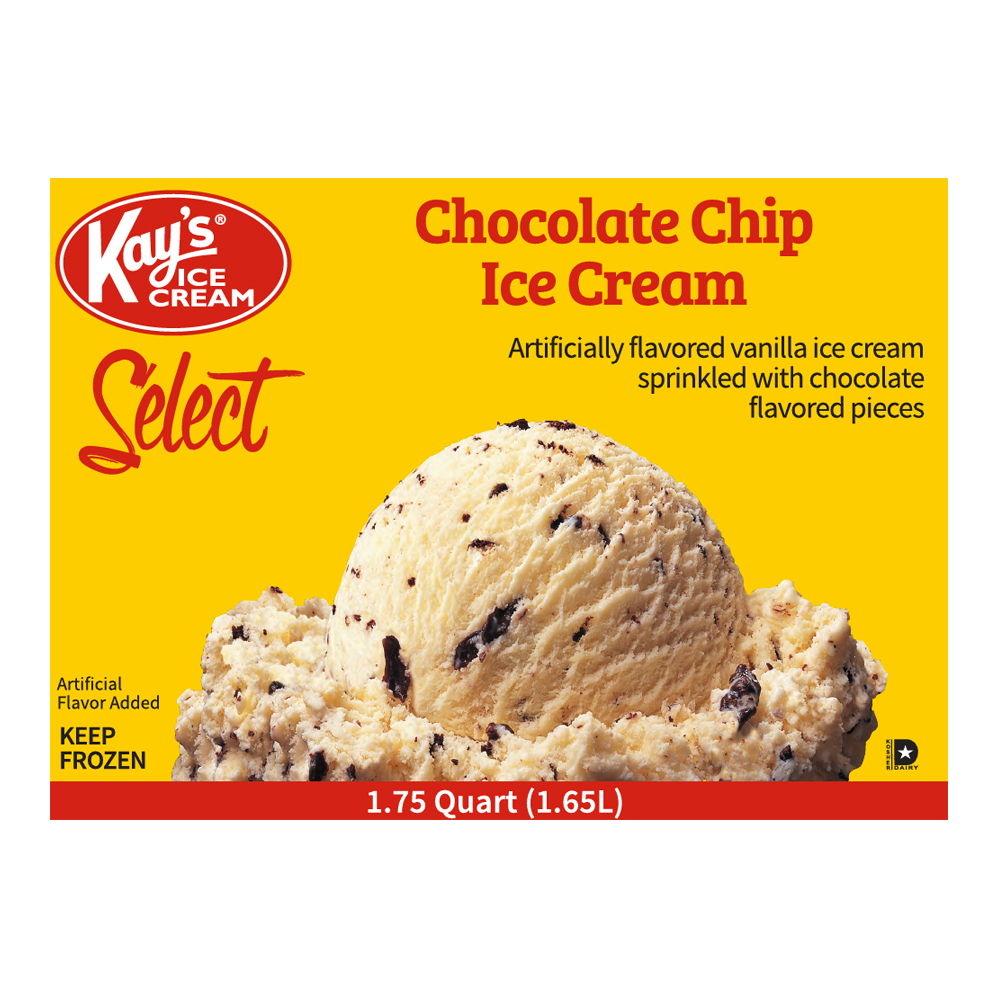 Kay's Ice Cream Select Chocolate Chip Ice Cream 1.75 qt