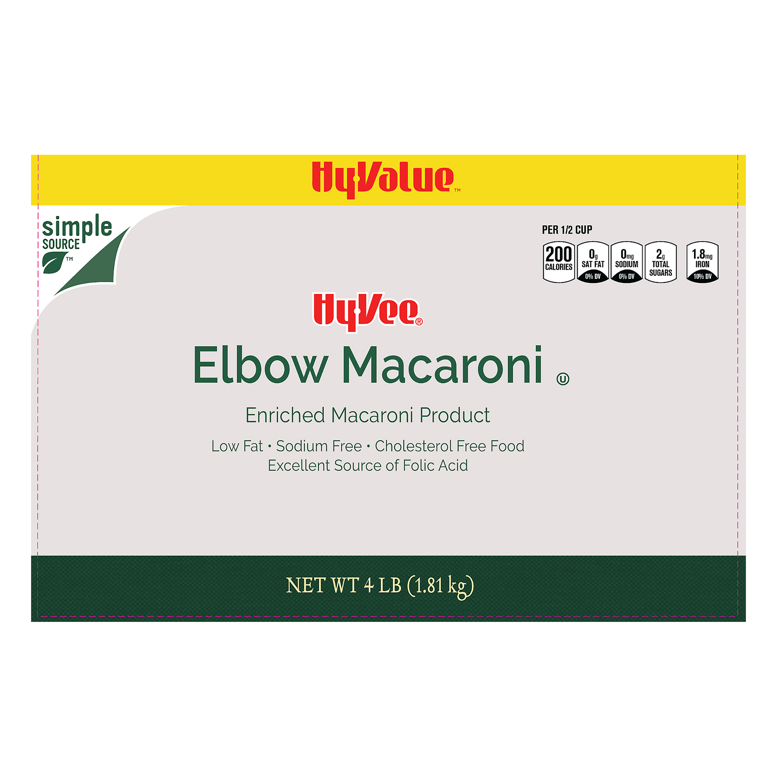 Hy-Vee Elbow Macaroni 4 lb