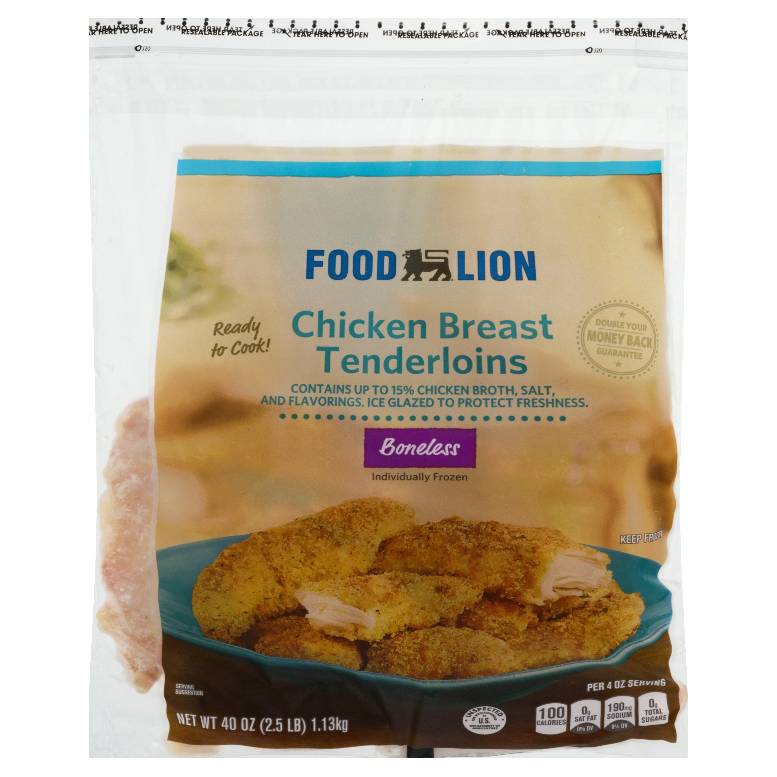 Food Lion Boneless Chicken Breast Tenderloins 40 oz BAG