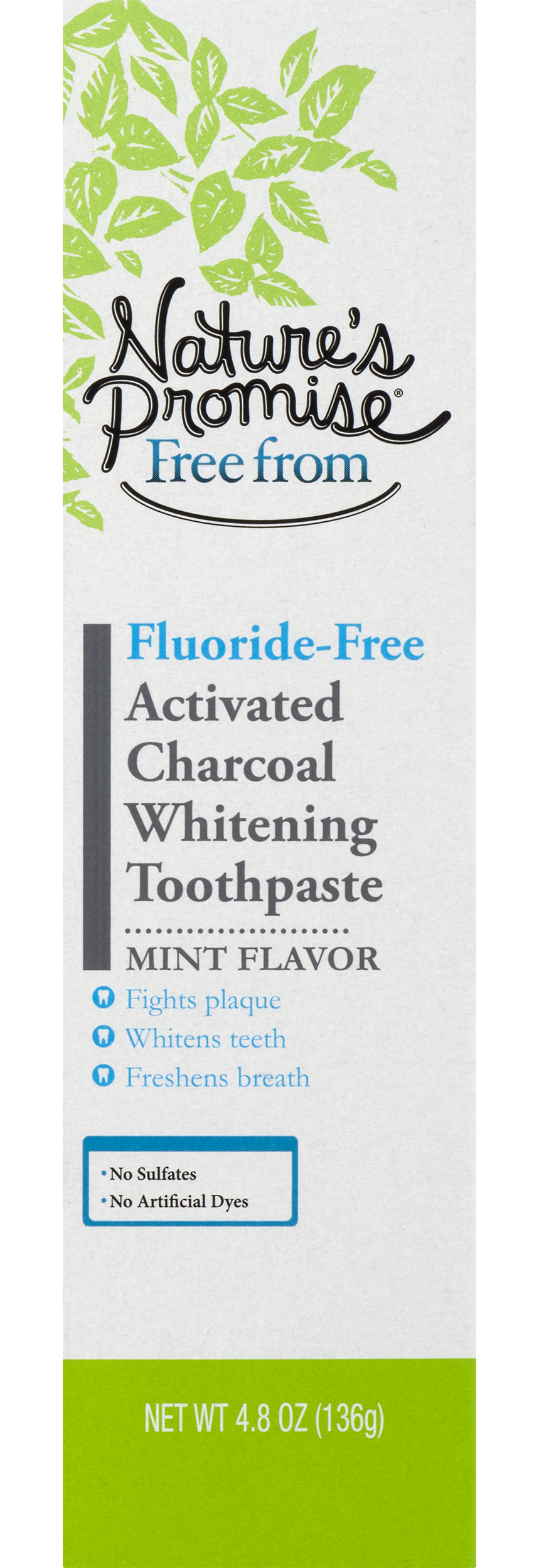 Nature's Promise Toothpaste, Activated Charcoal, Whitening, Mint Flavor ...