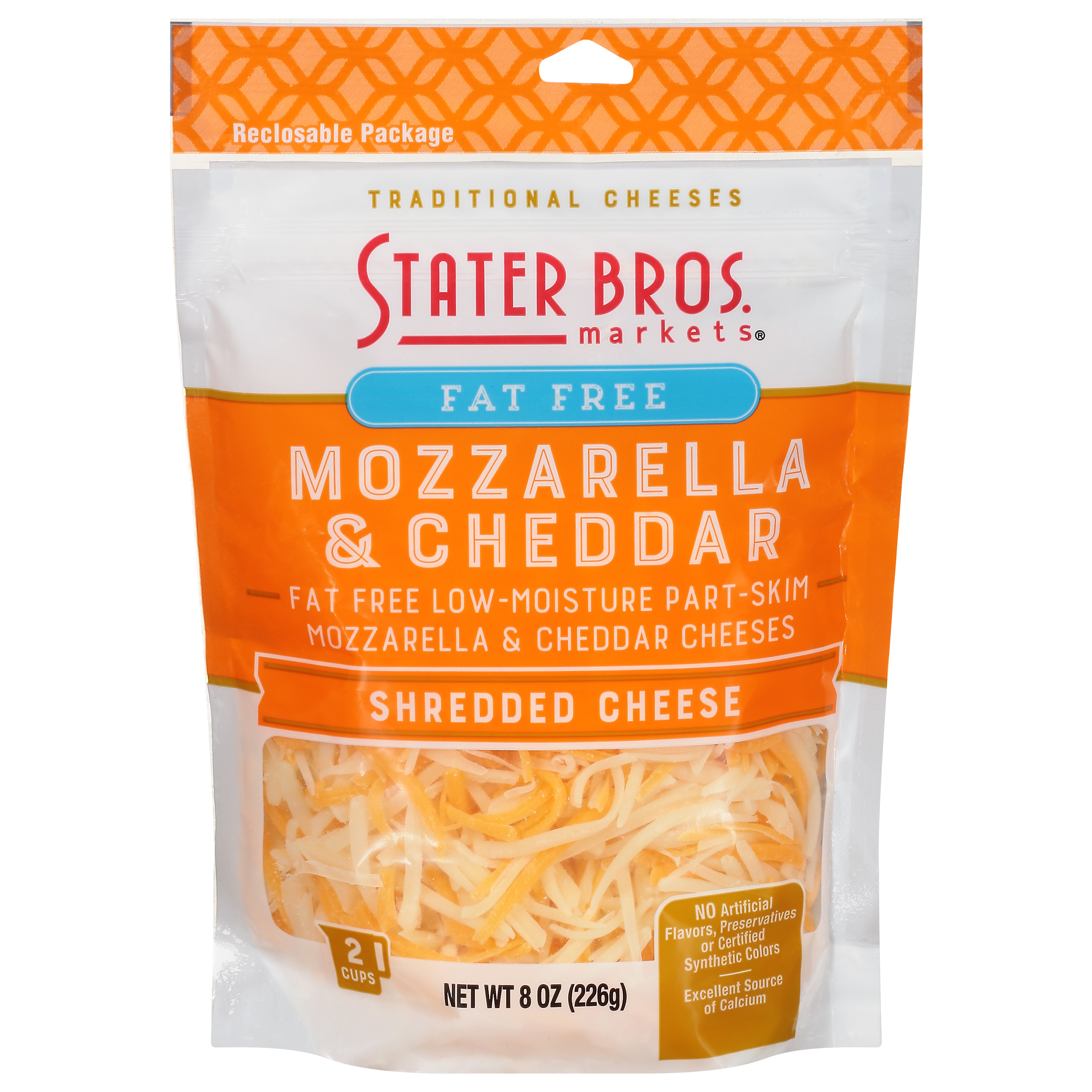Stater Bros. Markets Fat Free Mozzarella & Cheddar Shredded Cheese 8 oz