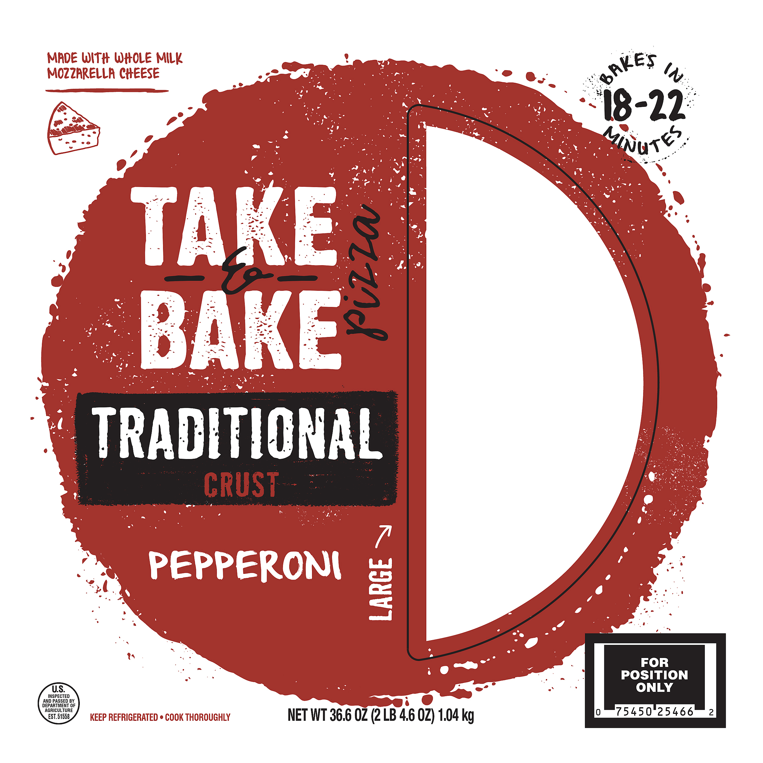 Take & Bake Large Traditional Crust Pepperoni Pizza 36.6 oz
