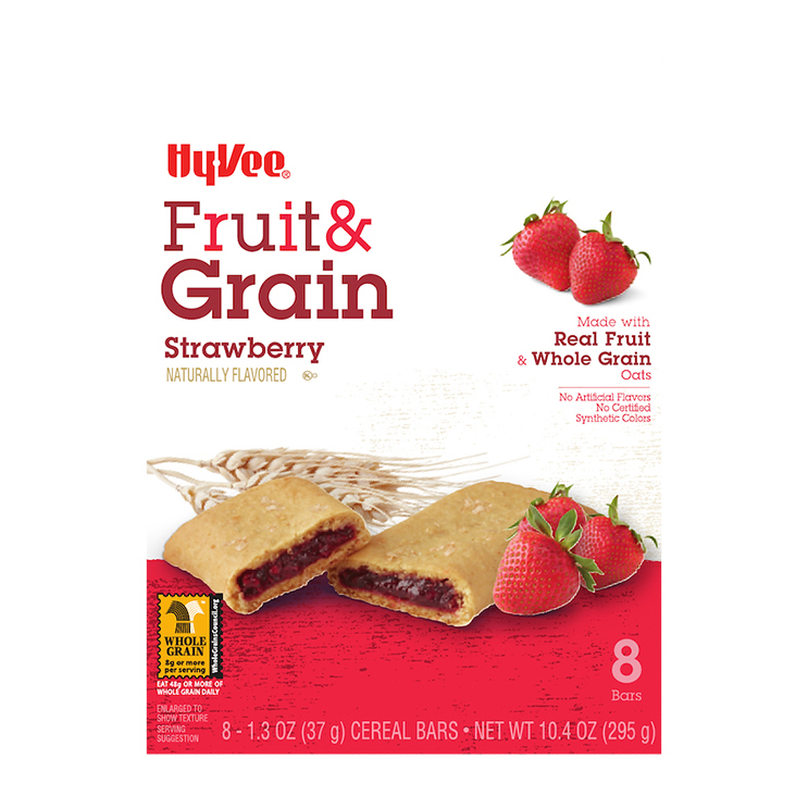 Hy-Vee Strawberry Fruit & Grain Cereal Bars 8 ea