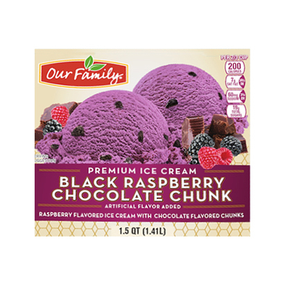 Our Family Premium Black Raspberry Chocolate Chunk Ice Cream 1.5 qt