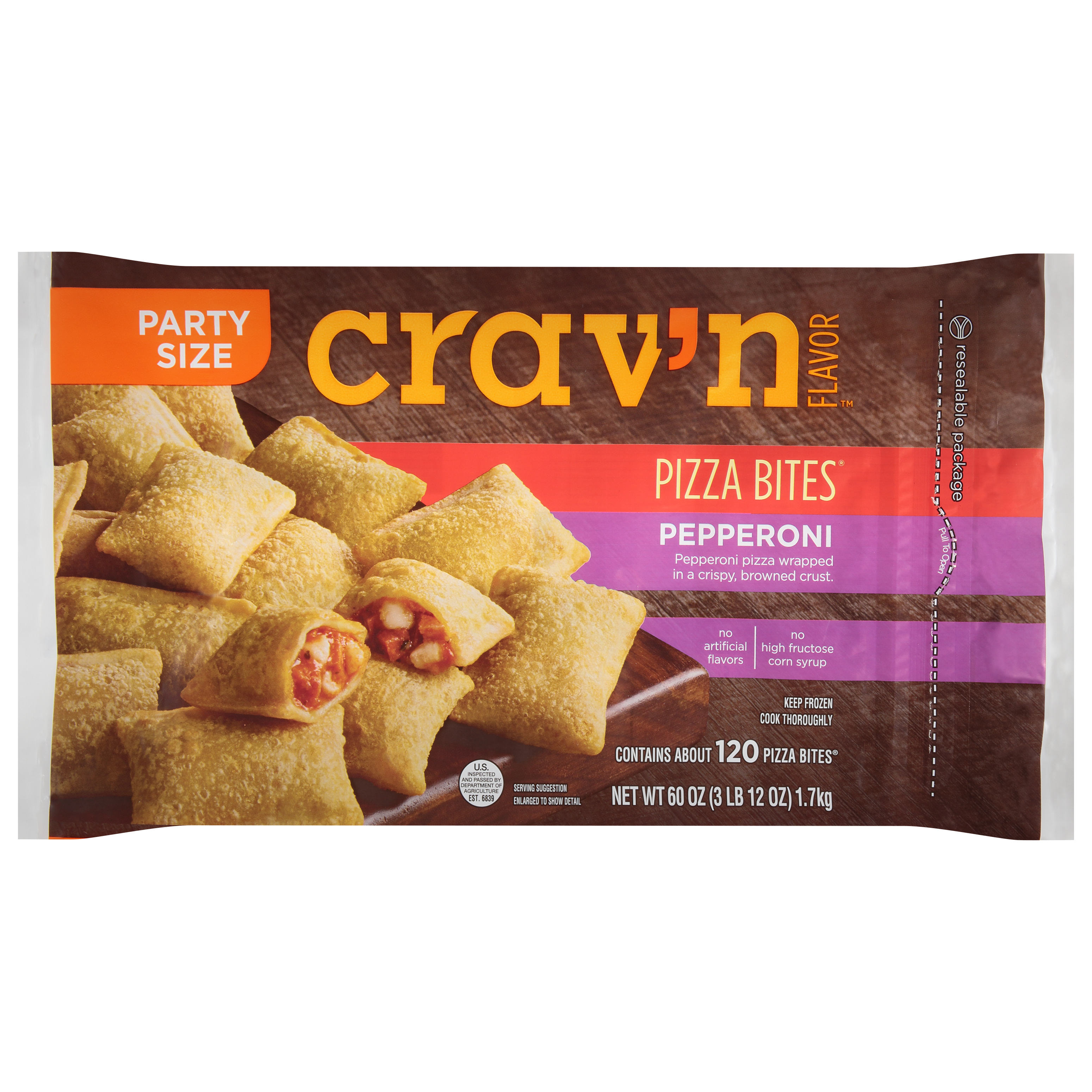 Crav'n Flavor Party Size Pepperoni Pizza Bites 60 oz