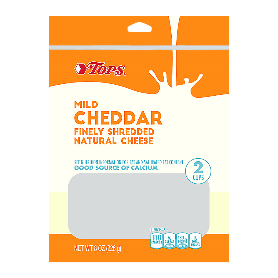 Tops Natural Mild Cheddar Finely Shredded Cheese 8 oz