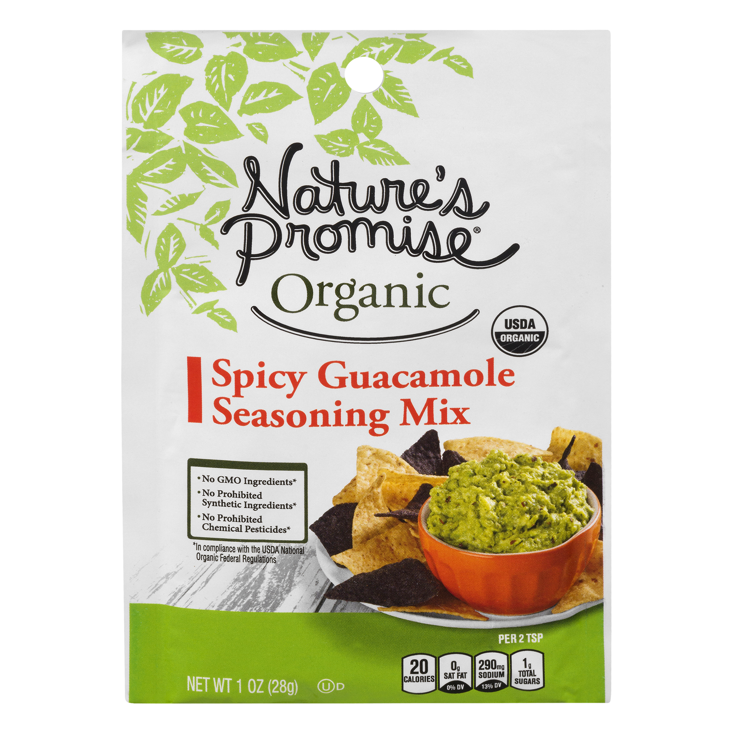 Natures Promise Organic Spicy Guacamole Seasoning Mix 1 oz POUCH