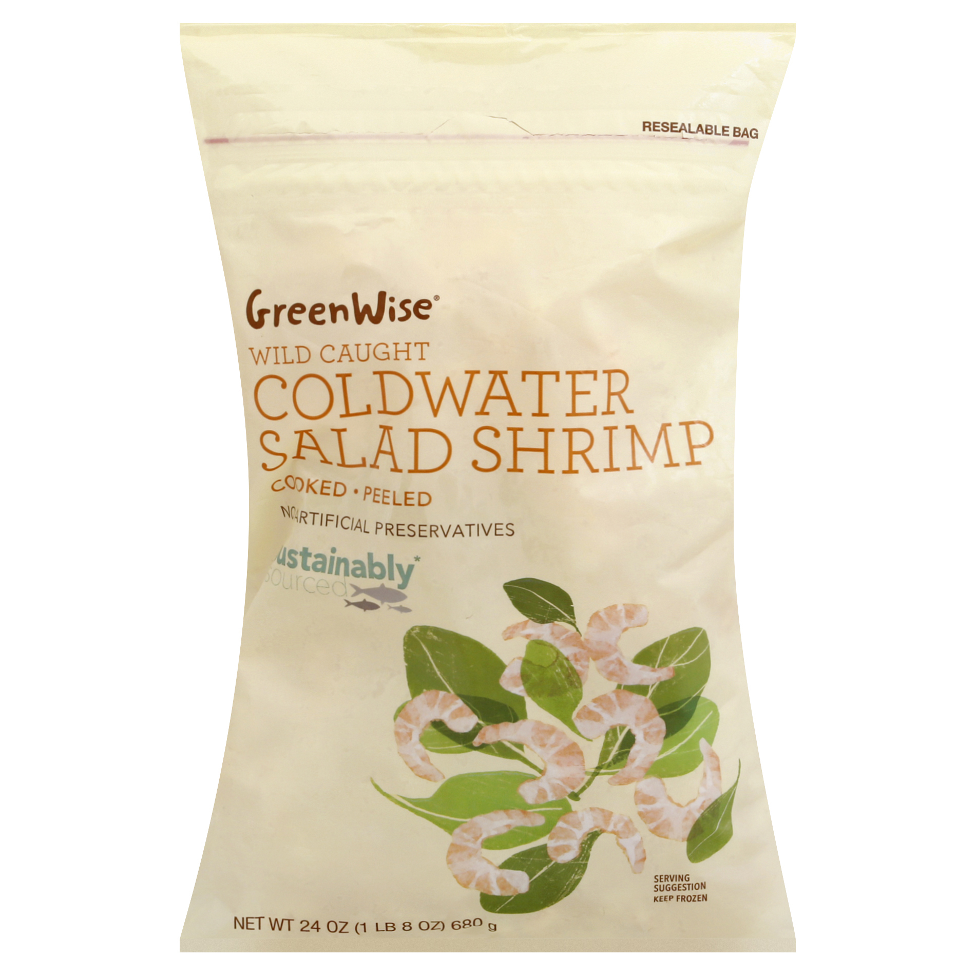 GreenWise Wild Caught Coldwater Salad Shrimp 24 oz BAG