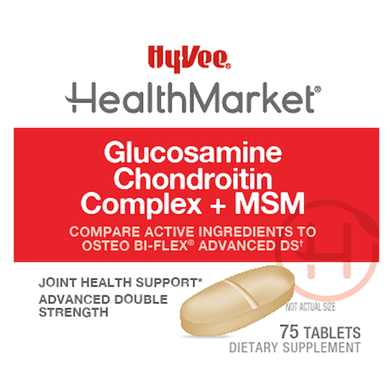 Hy-Vee HealthMarket Glucosamine Chondroitin Complex + MSM Tablets 75 ea