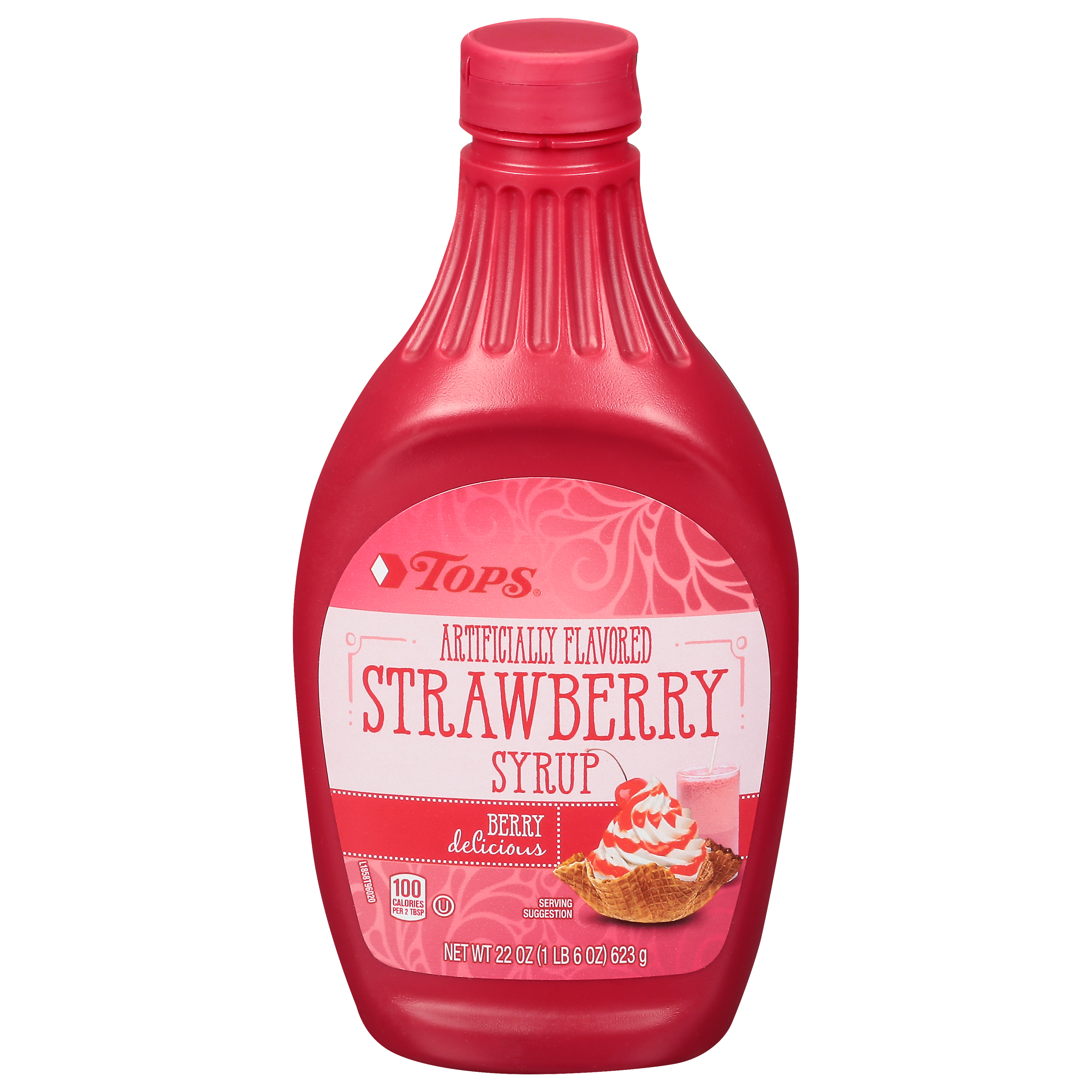 Tops Strawberry Syrup 22 oz Bottle