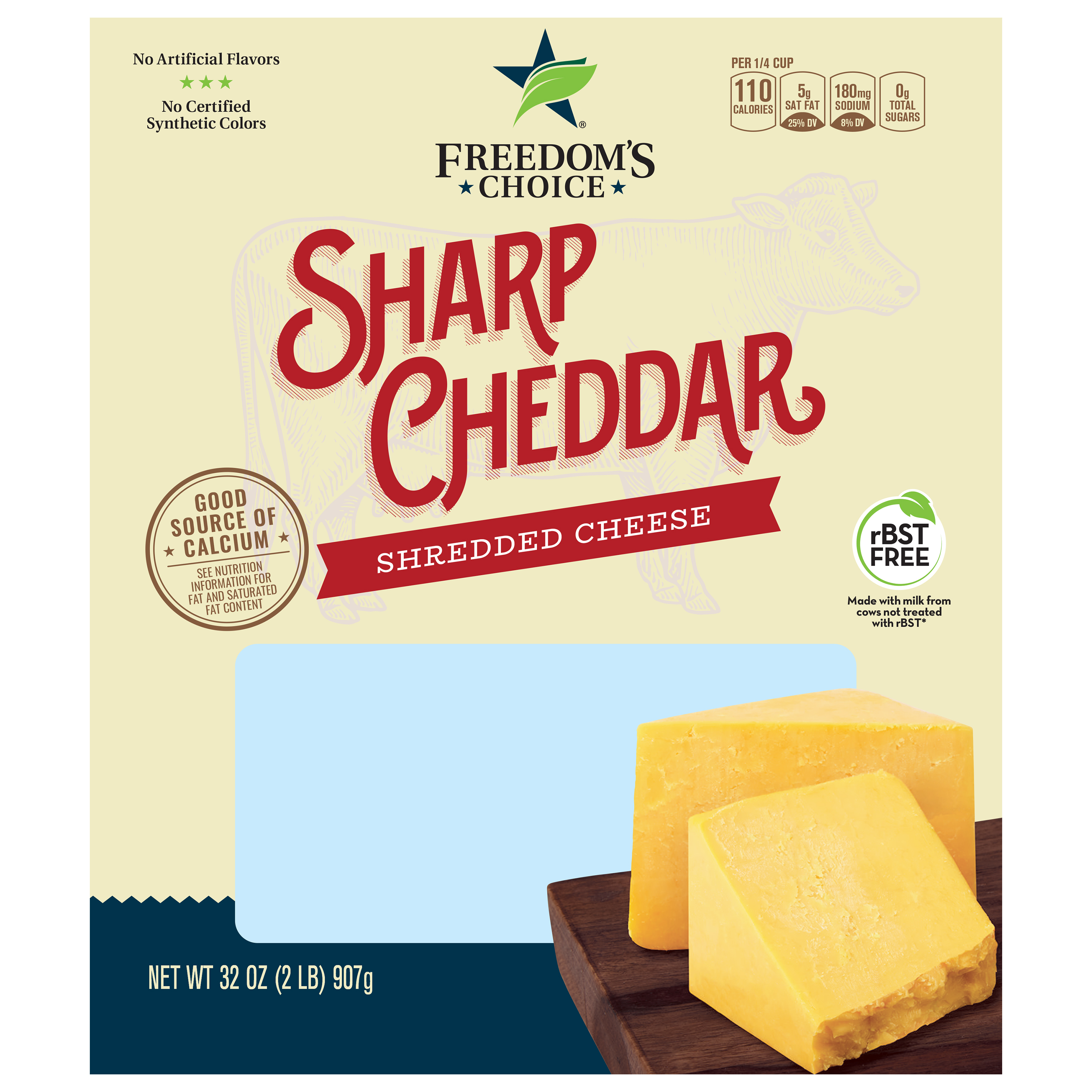 Freedom's Choice Sharp Cheddar Shredded Cheese 32 oz