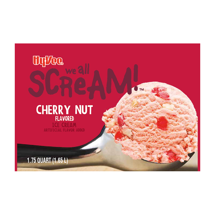 Hy-Vee We All Scream! Cherry Nut Flavored Ice Cream 1.75 qt
