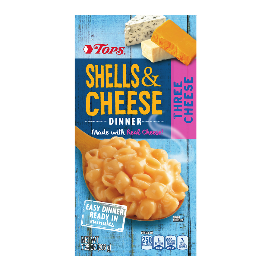 Tops Three Cheese Shells & Cheese Dinner 7.25 oz