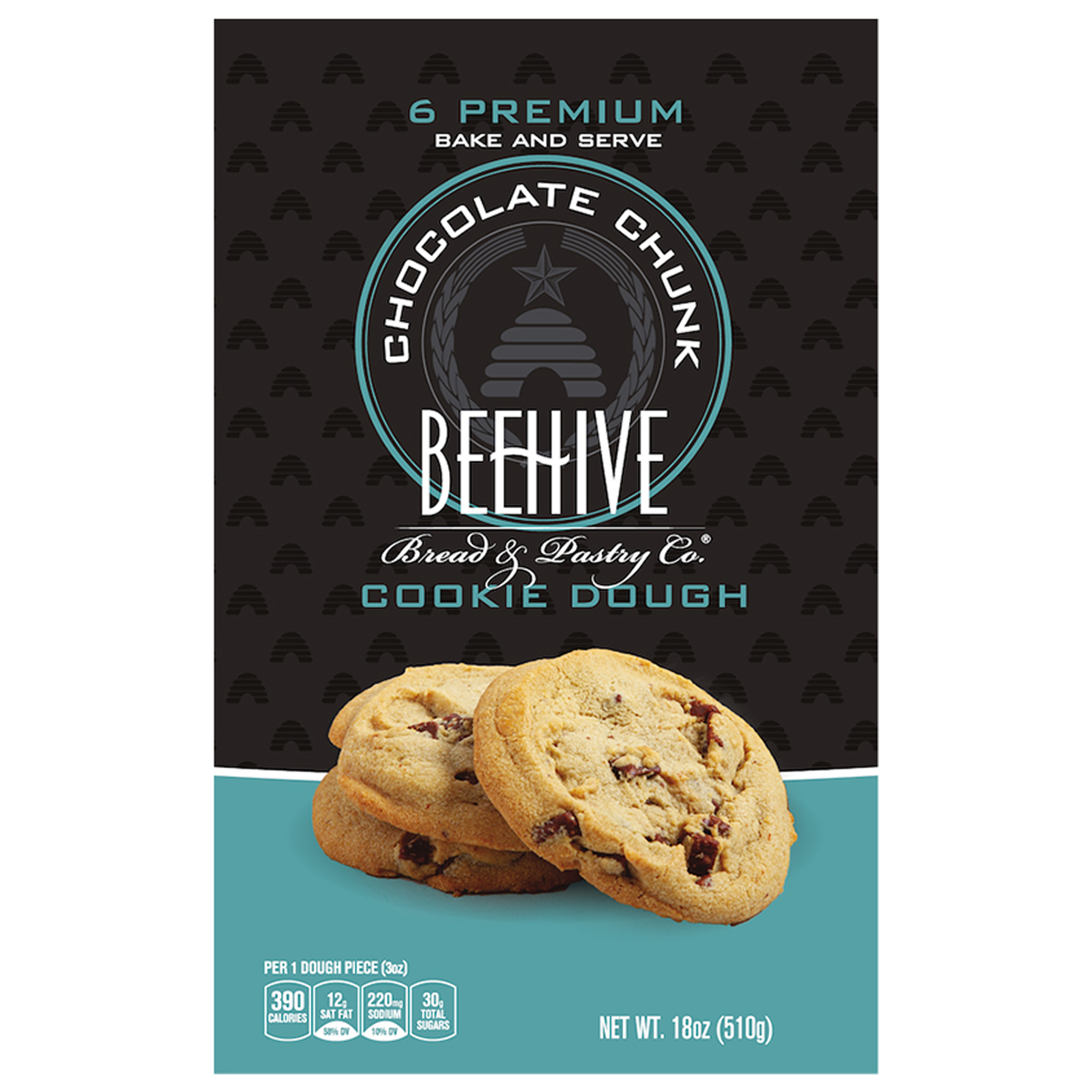 BeeHive Bread & Pastry Co. Premium Chocolate Chunk Cookie Dough 6 ea