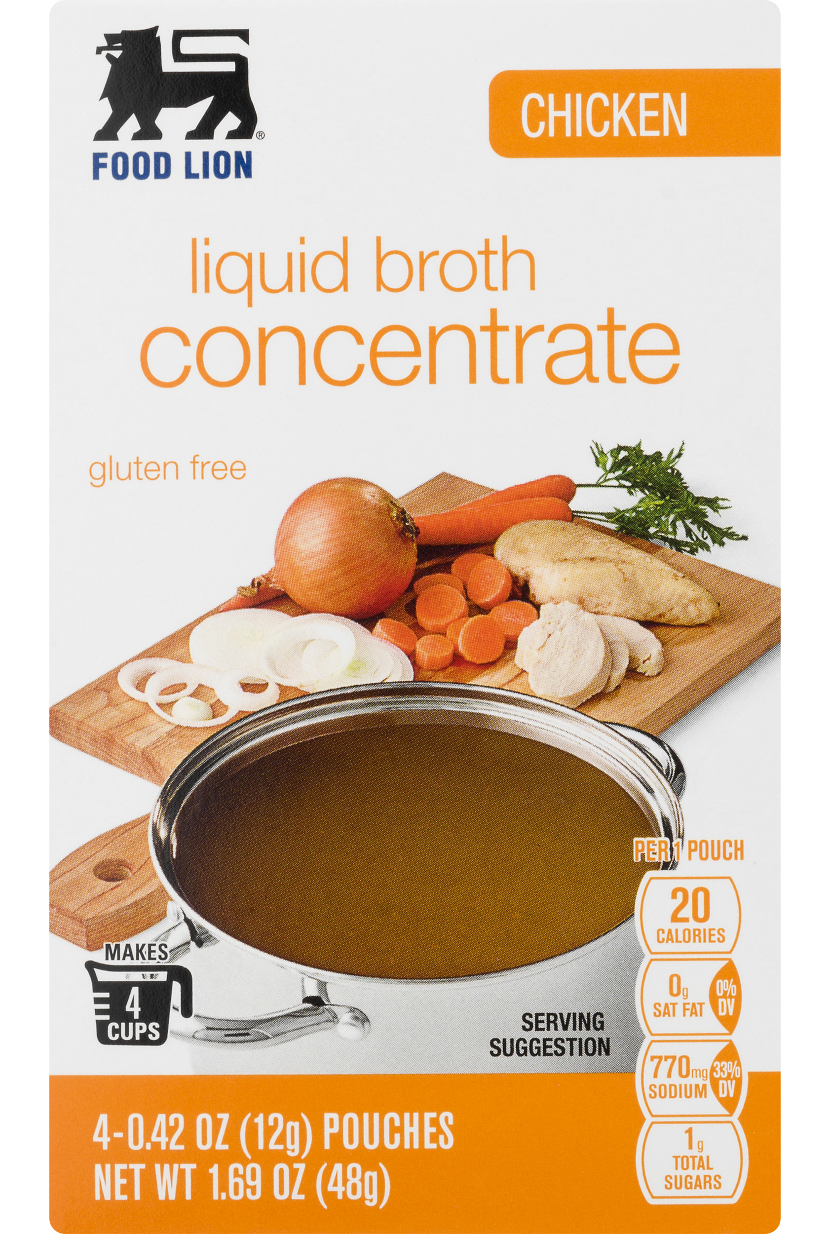Food Lion Liquid Broth, Concentrate, Chicken, Box