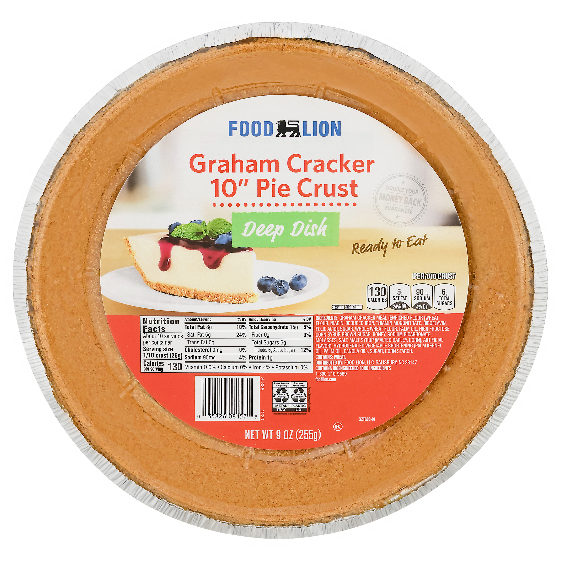 Food Lion 10 Inch Deep Dish Pie Crust 9 oz