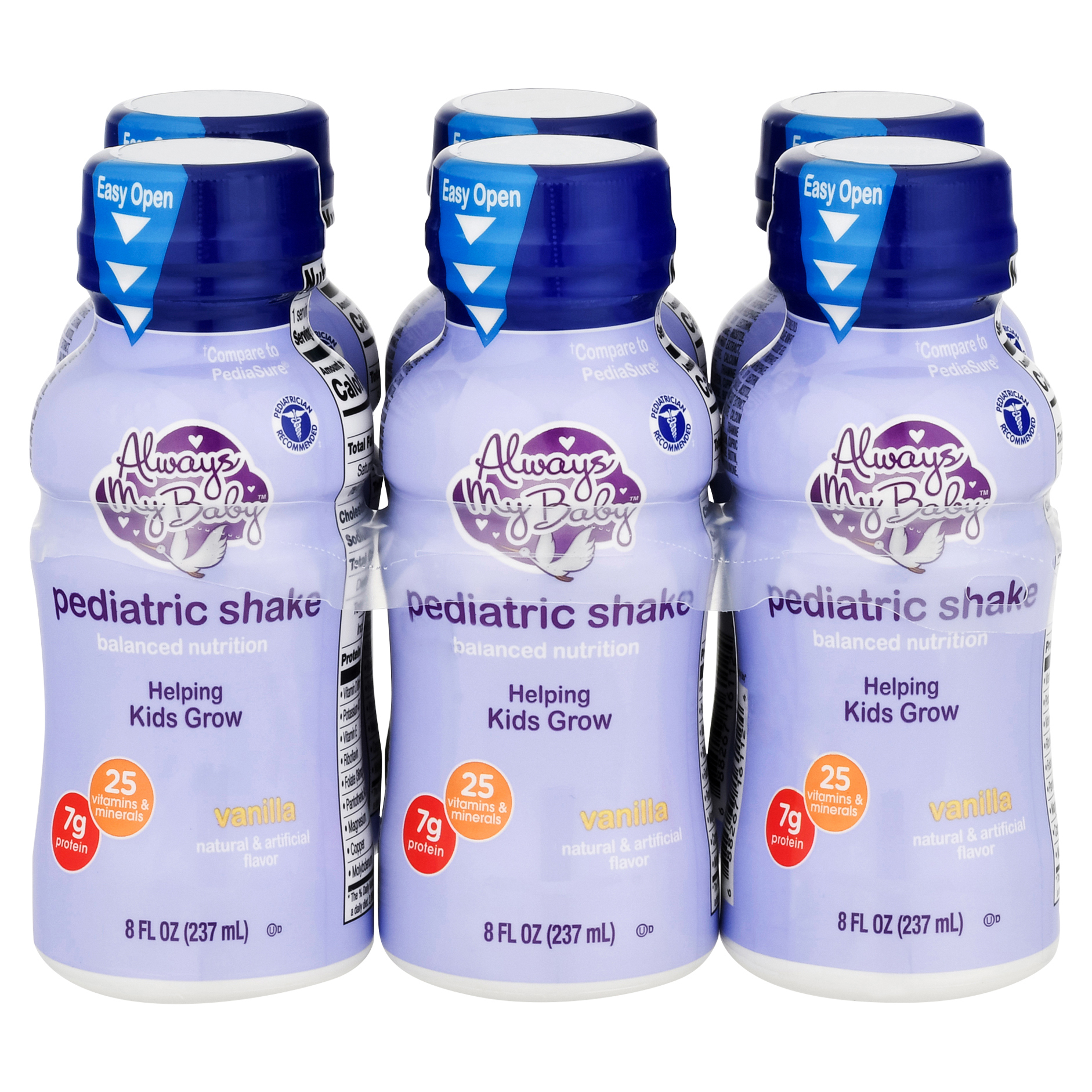 Always My Baby Kids Vanilla Pediatric Shake 6 - 8 fl oz Bottles