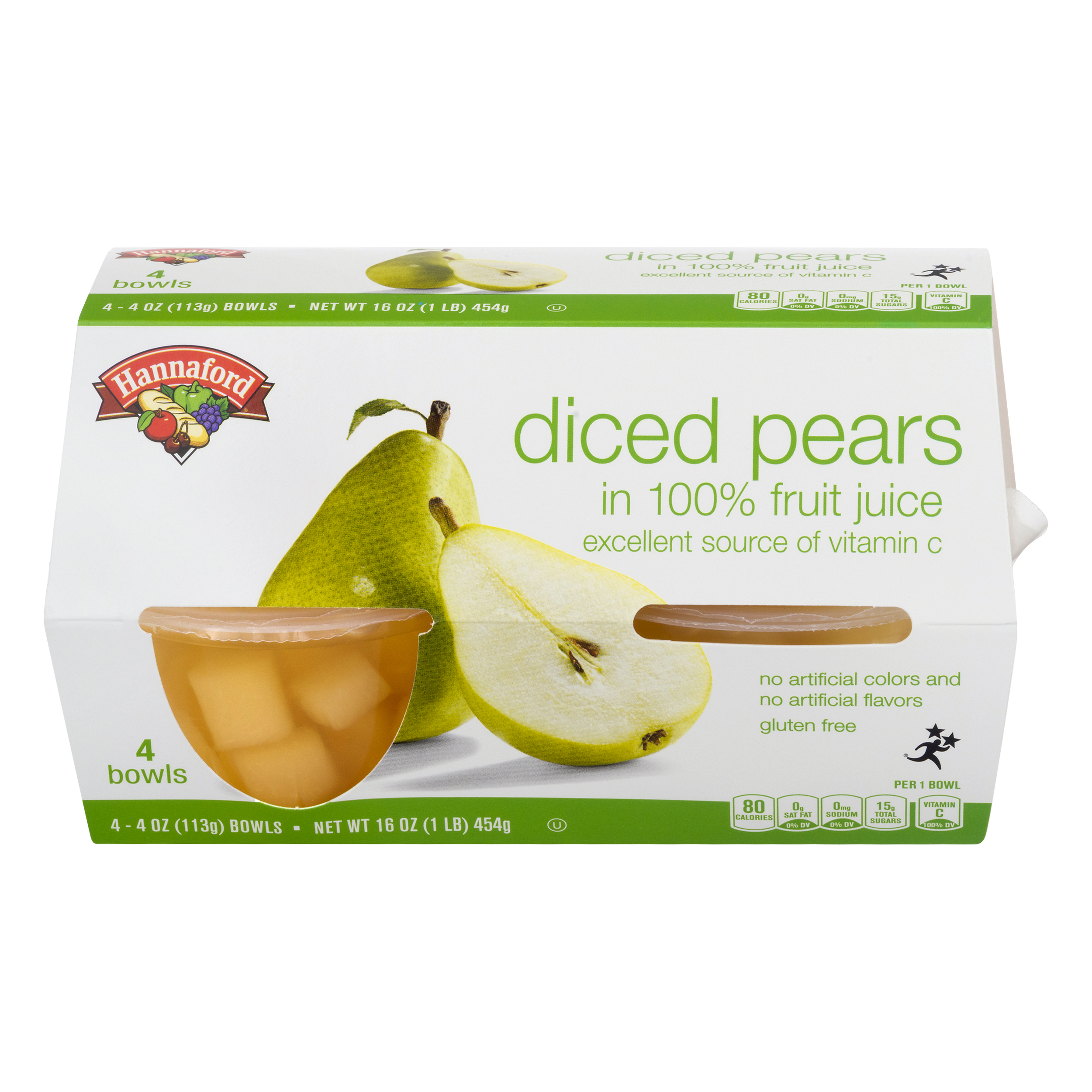 Hannaford Diced Pears 4 ea SLEEVE