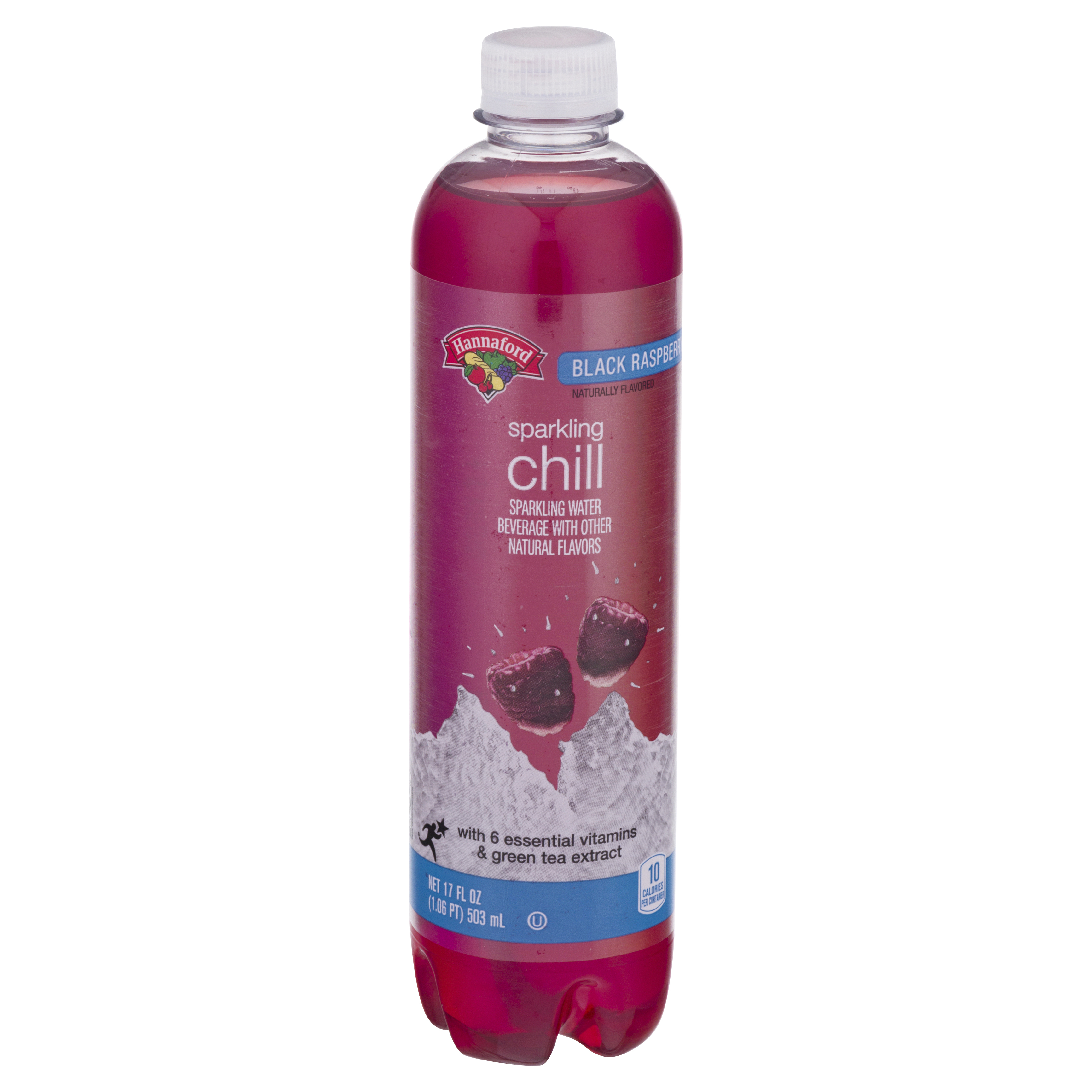 Hannaford Sparkling Chill Black Raspberry Sparkling Water Beverage 17 oz BOTTLE