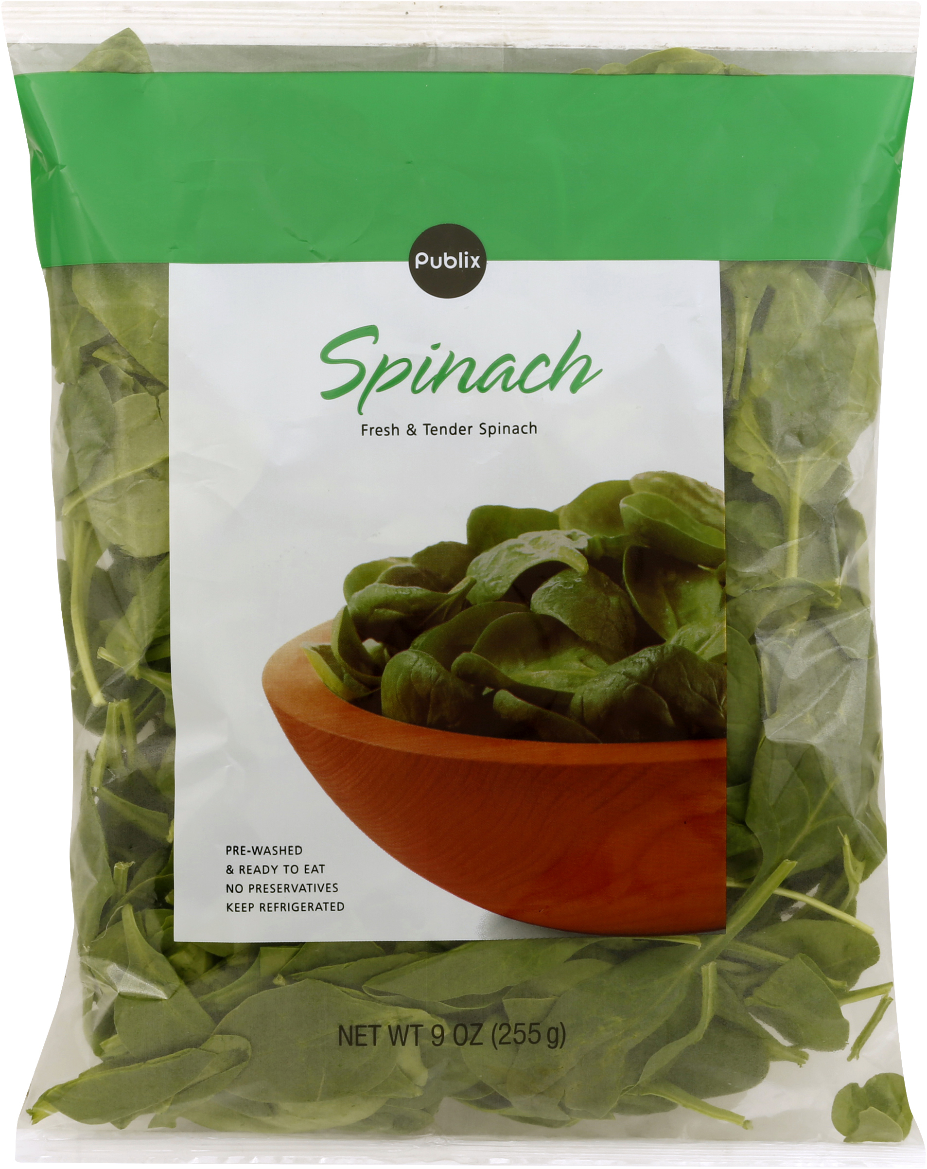 Publix Spinach 9 oz BAG