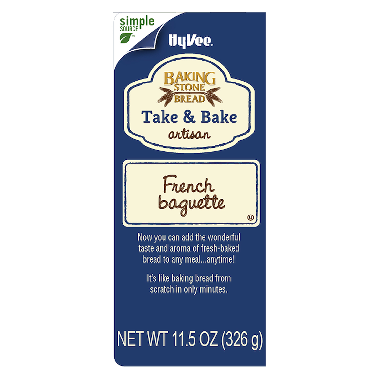 Hy-Vee Baking Stone Bread Take & Bake Artisan French Baguette 11.5 oz