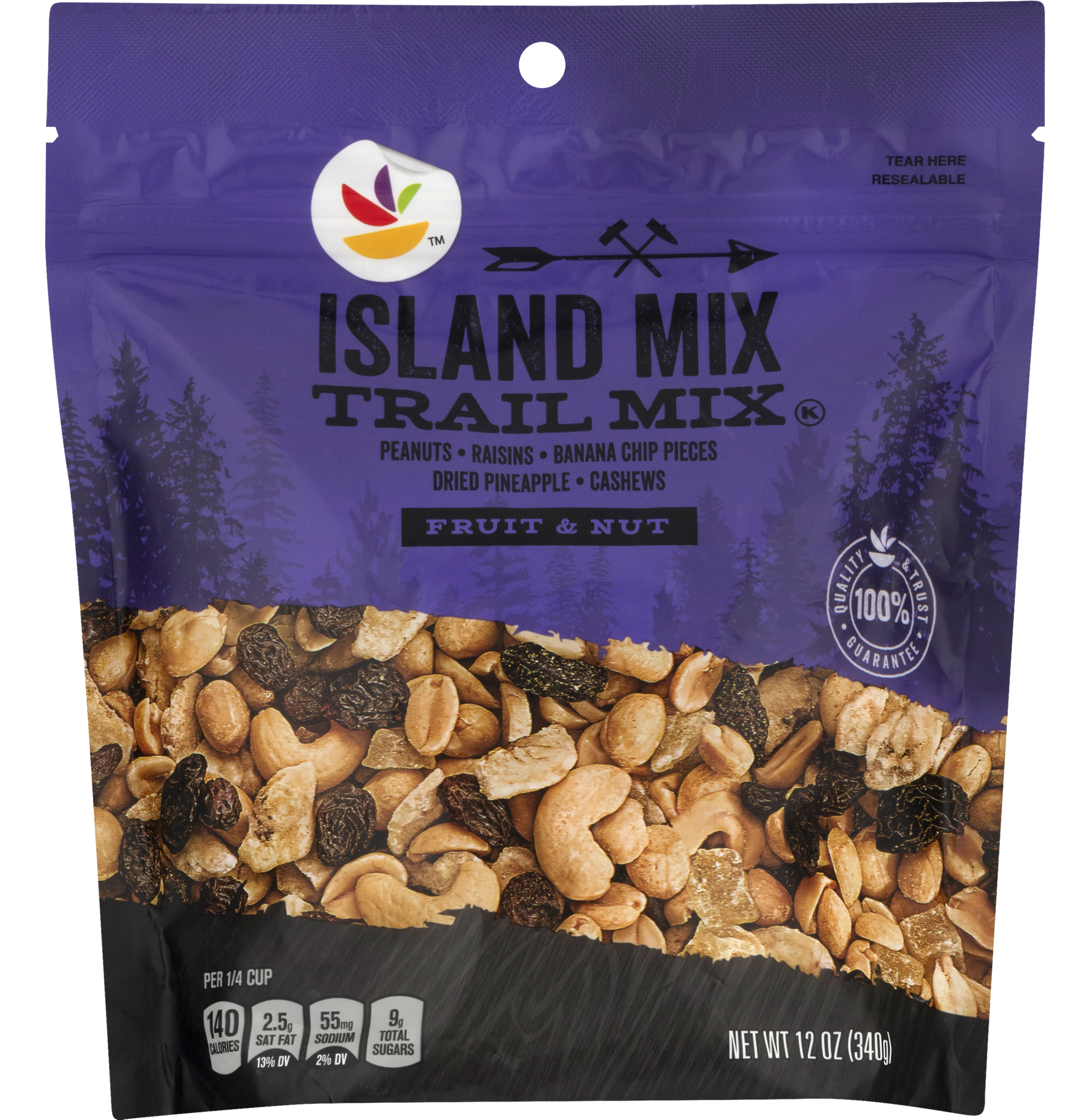 Ahold Trail Mix, Island Mix, Fruit & Nut, Pouch