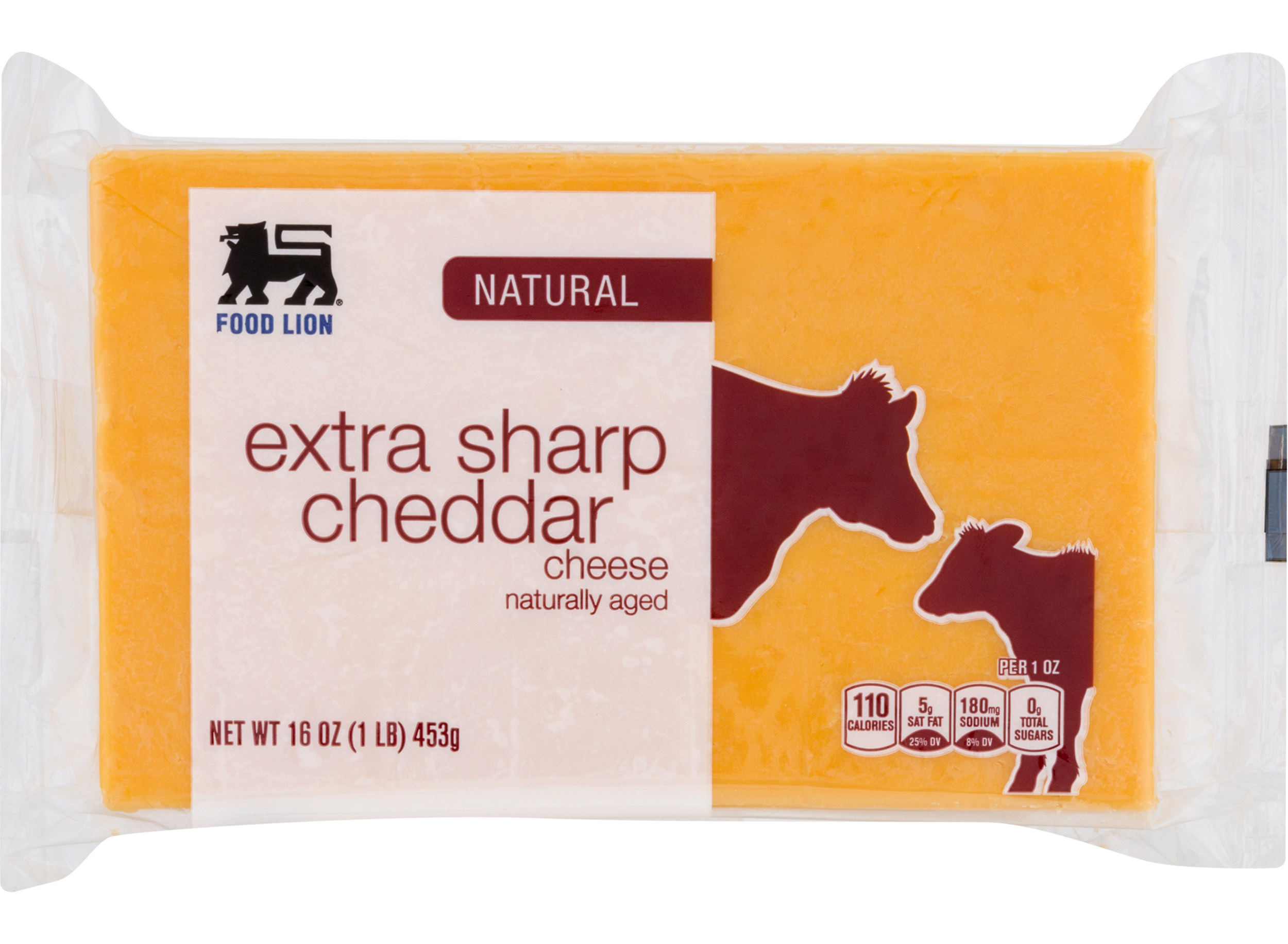 Food Lion Cheese, Natural, Extra Sharp Cheddar, Wrapper