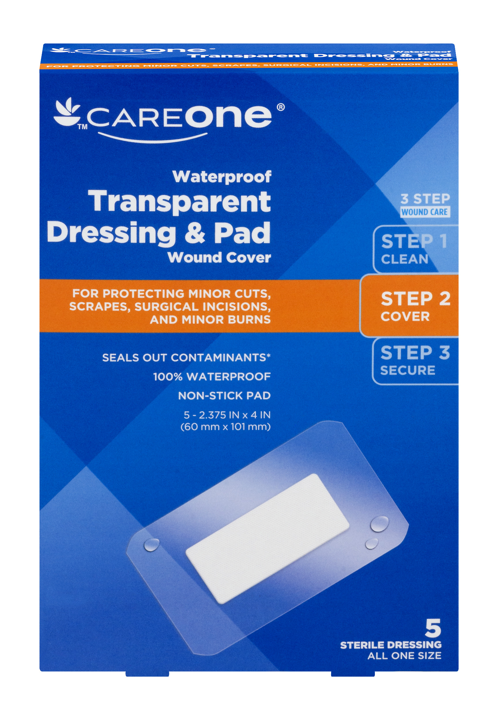 CareOne Waterproof Transparent Dressing & Pad Wound Cover