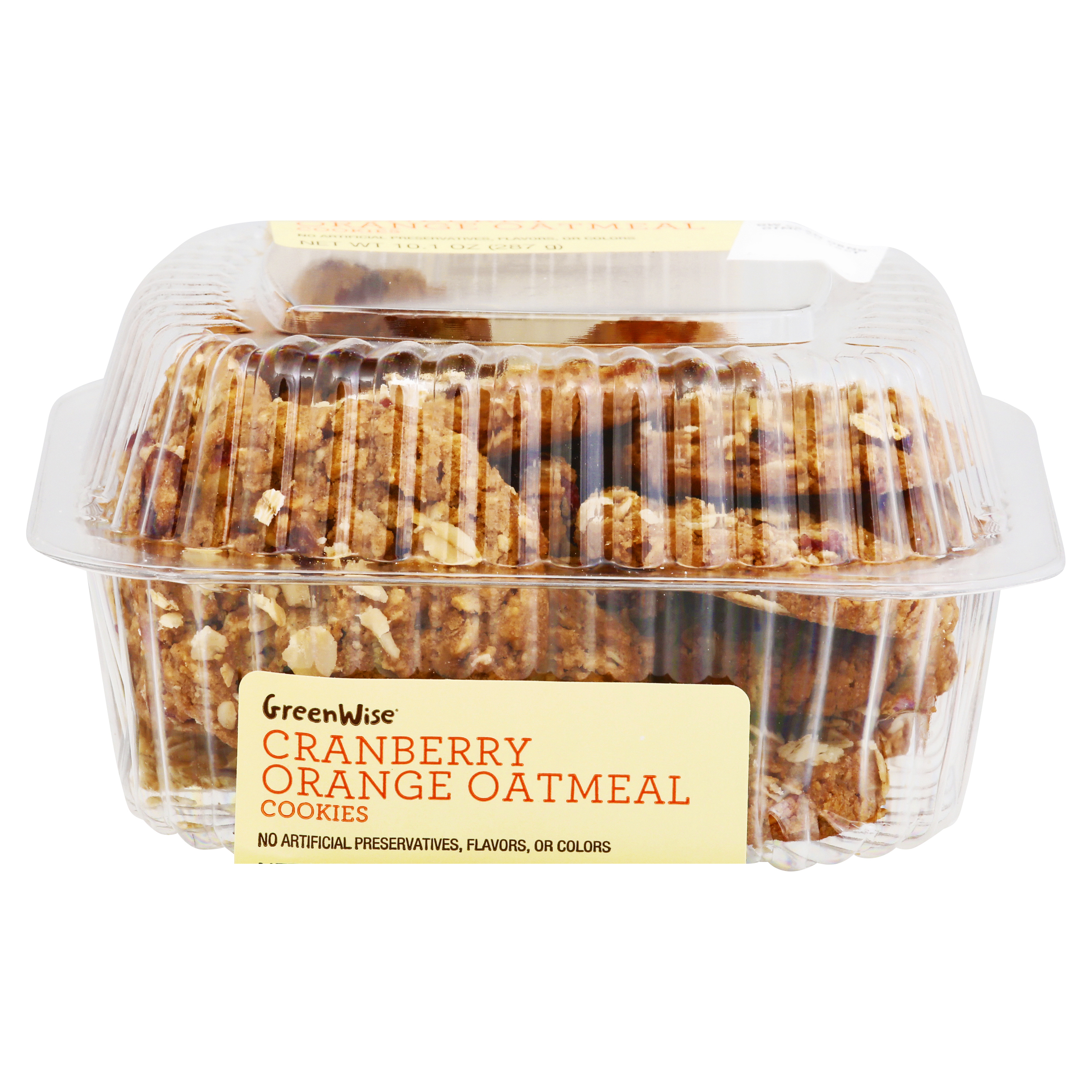 GreenWise Cranberry Orange Oatmeal Cookies 10.1 oz CLAM SHELL