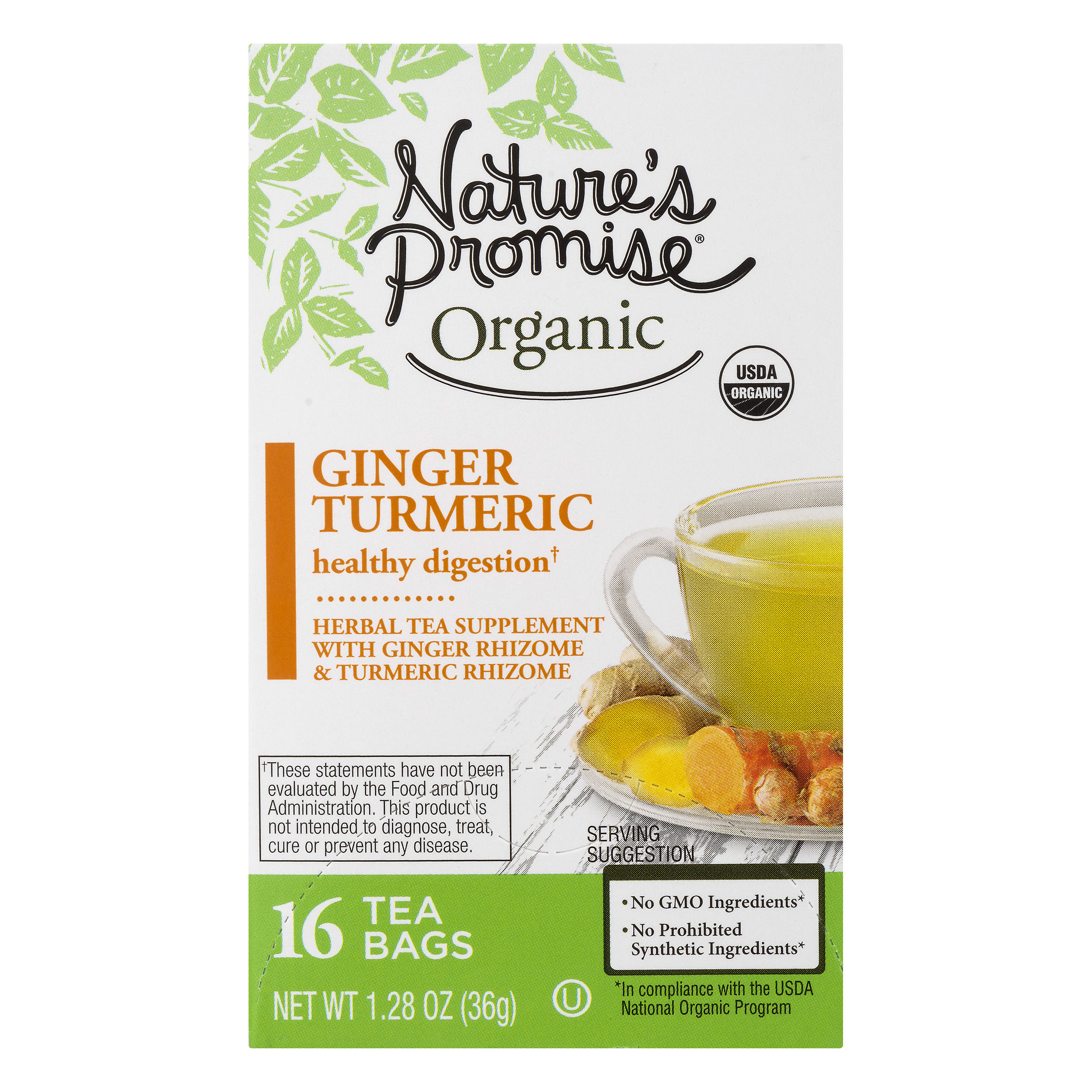 Nature's Promise Organic Organic Ginger Turmeric Tea Bags Herbal Tea ...