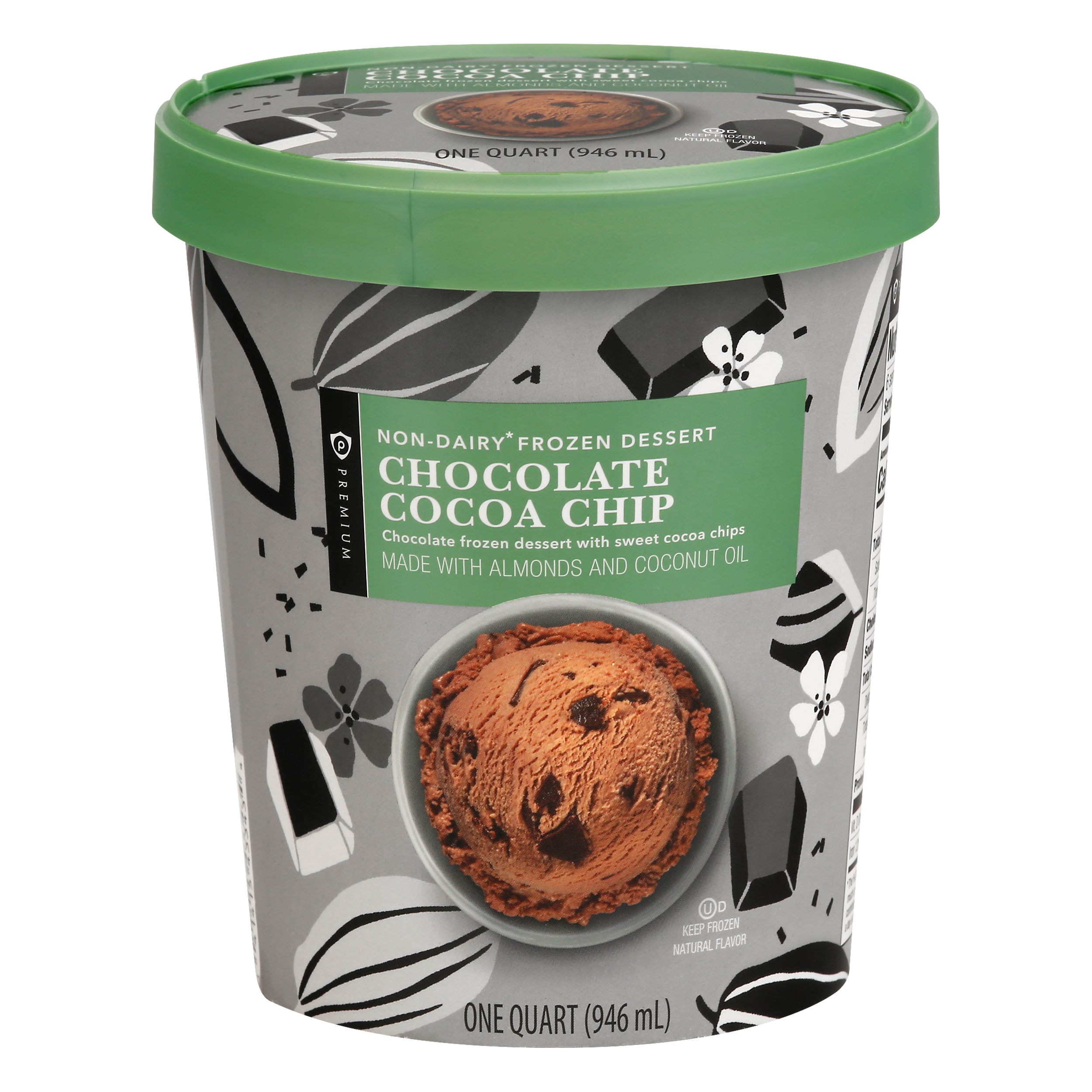 Publix Premium Non-Dairy Chocolate Cocoa Chip Frozen Dessert 1 qt CARTON