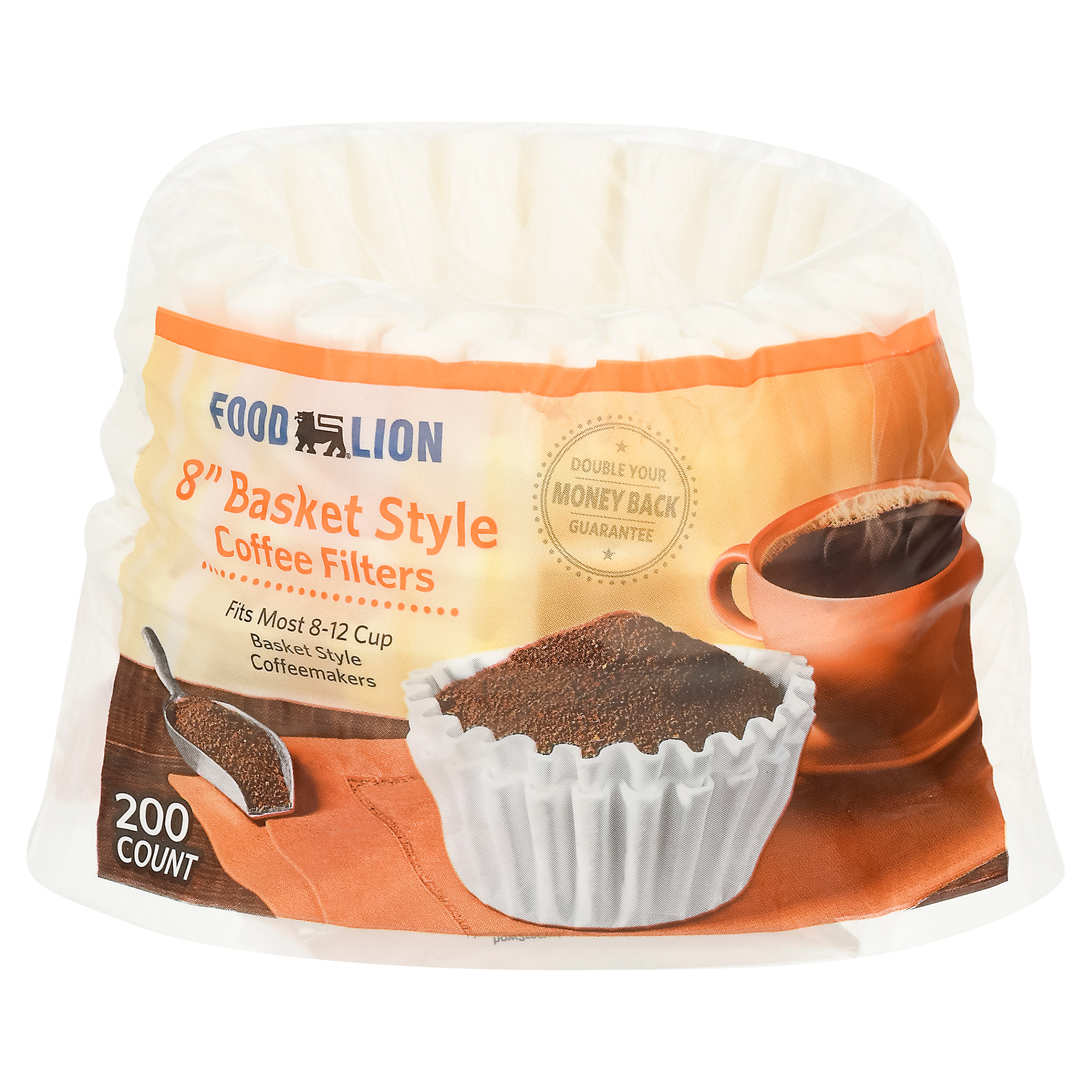 Food Lion 8 Inches Basket Style Coffee Filters 200 ea