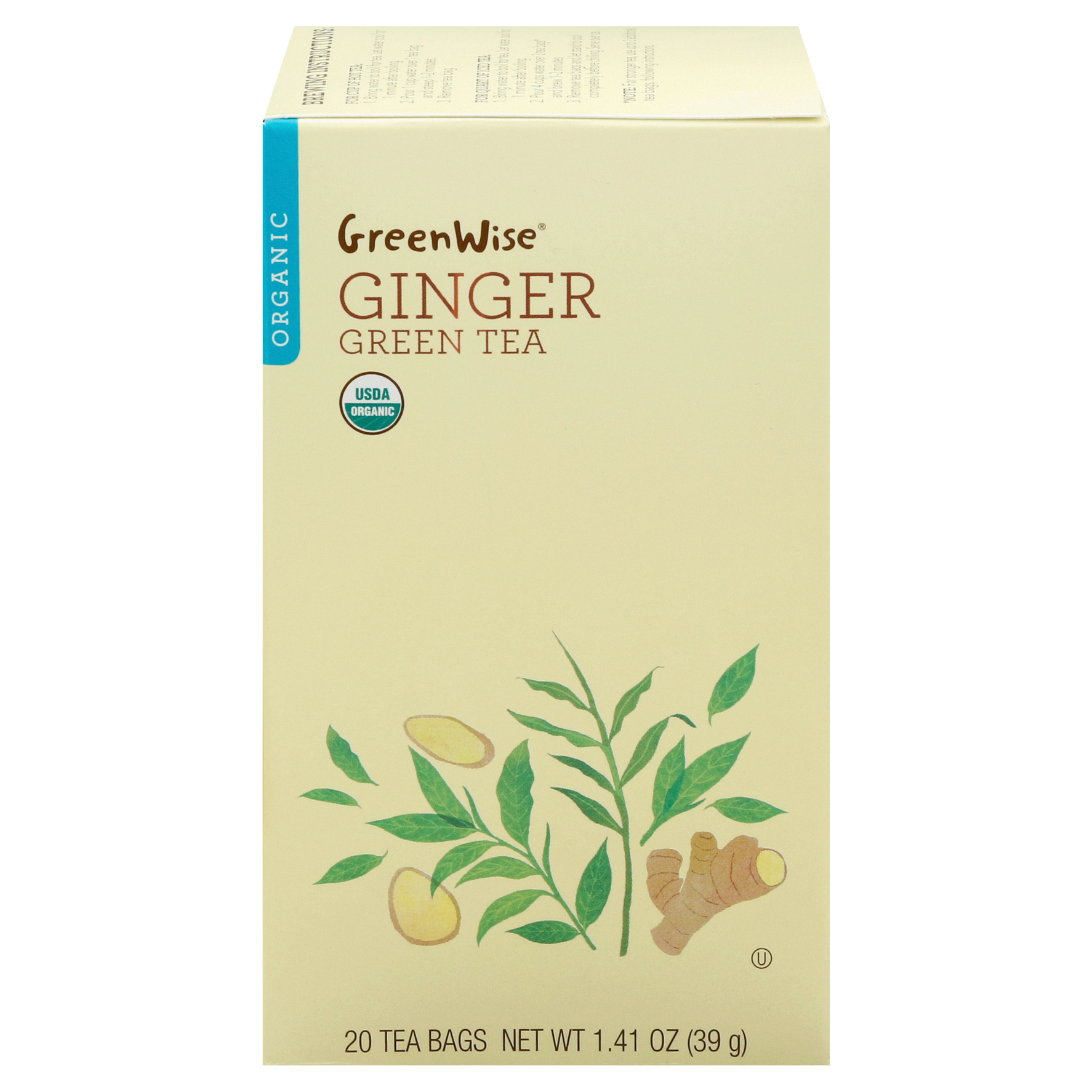 GreenWise Bags Organic Ginger Green Tea 20.0 ea BOX
