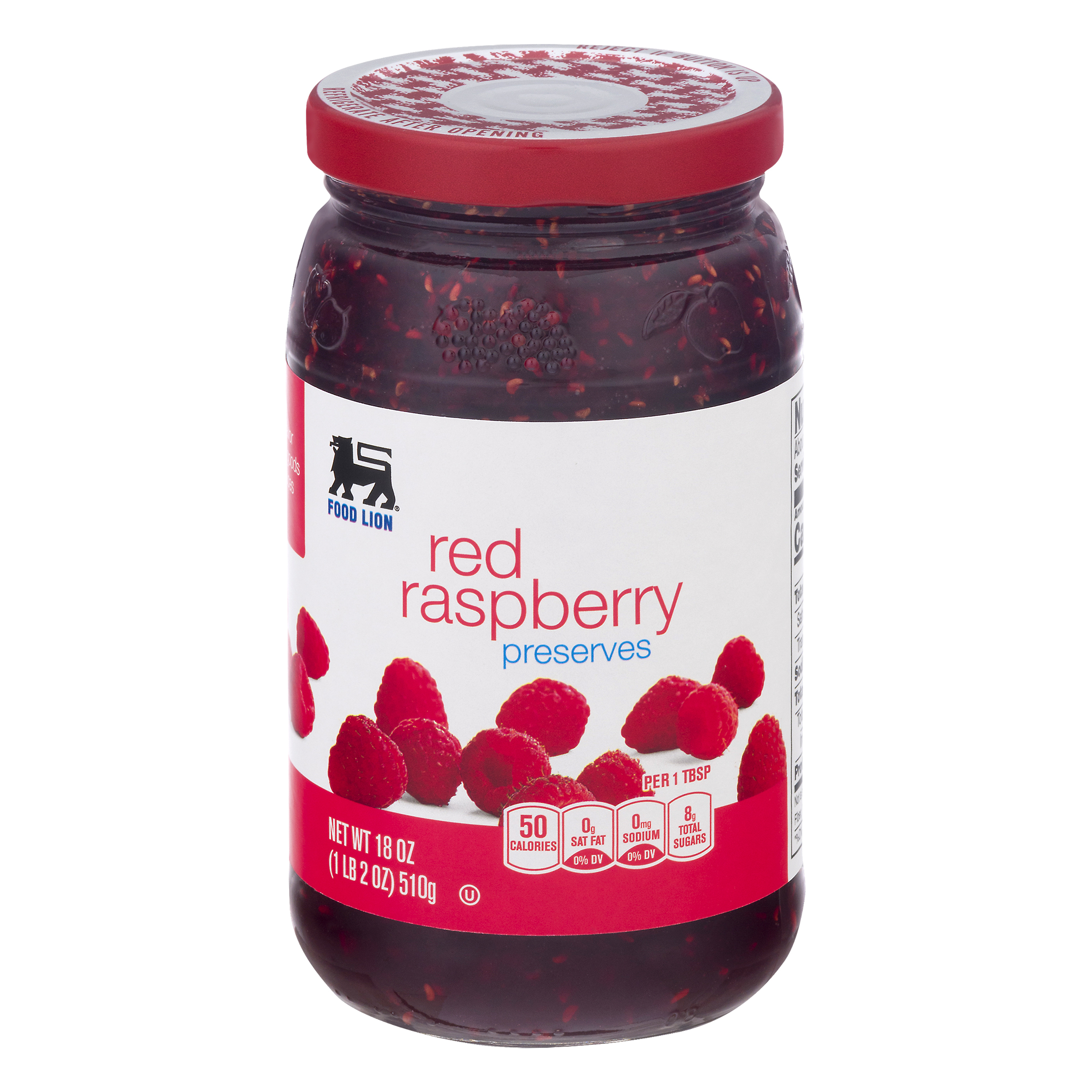 Food Lion Red Raspberry Preserves 18 oz JAR