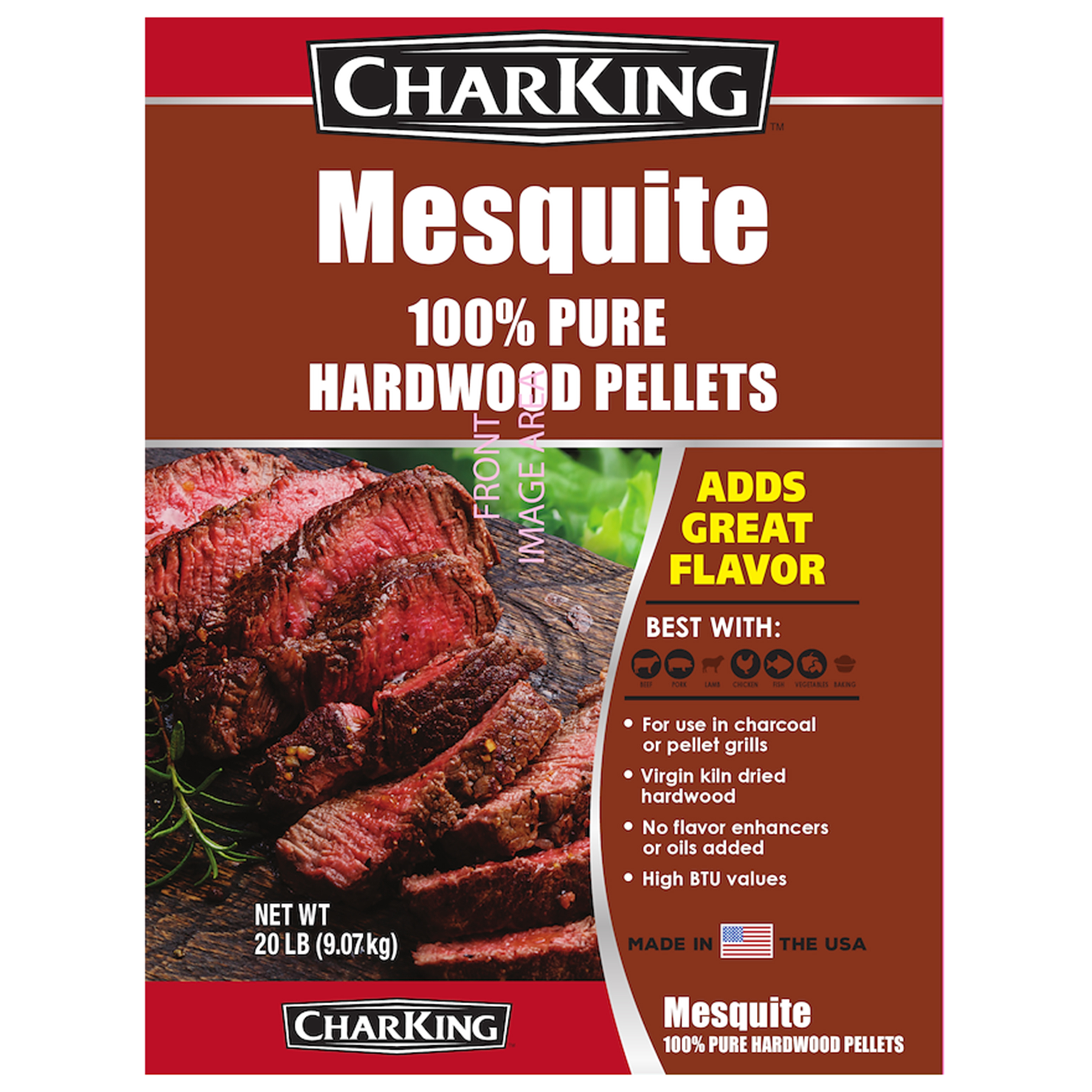 CharKing Mesquite 100% Pure Hardwood Pellets 20 lb