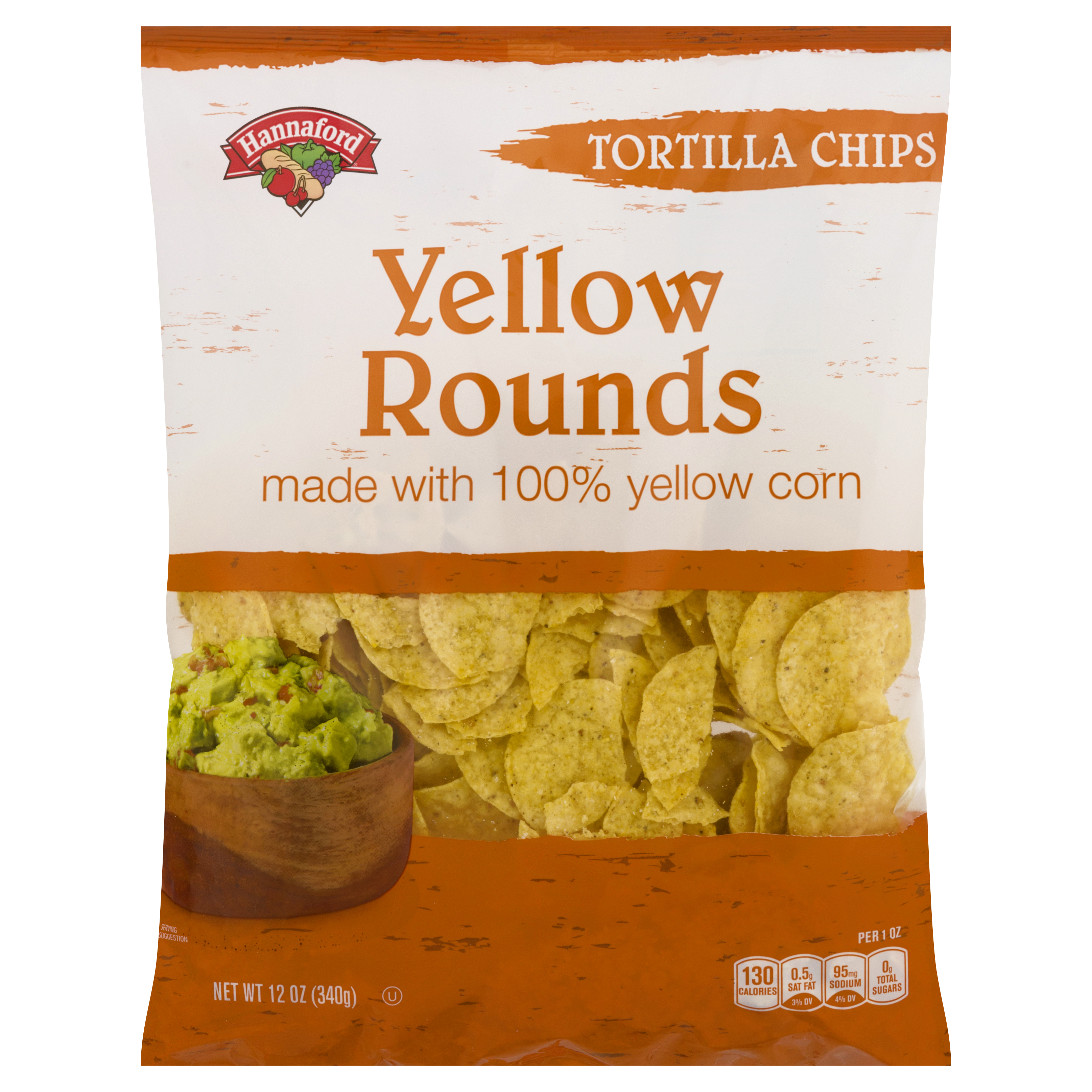 Hannaford Yellow Rounds Tortilla Chips 12 oz BAG