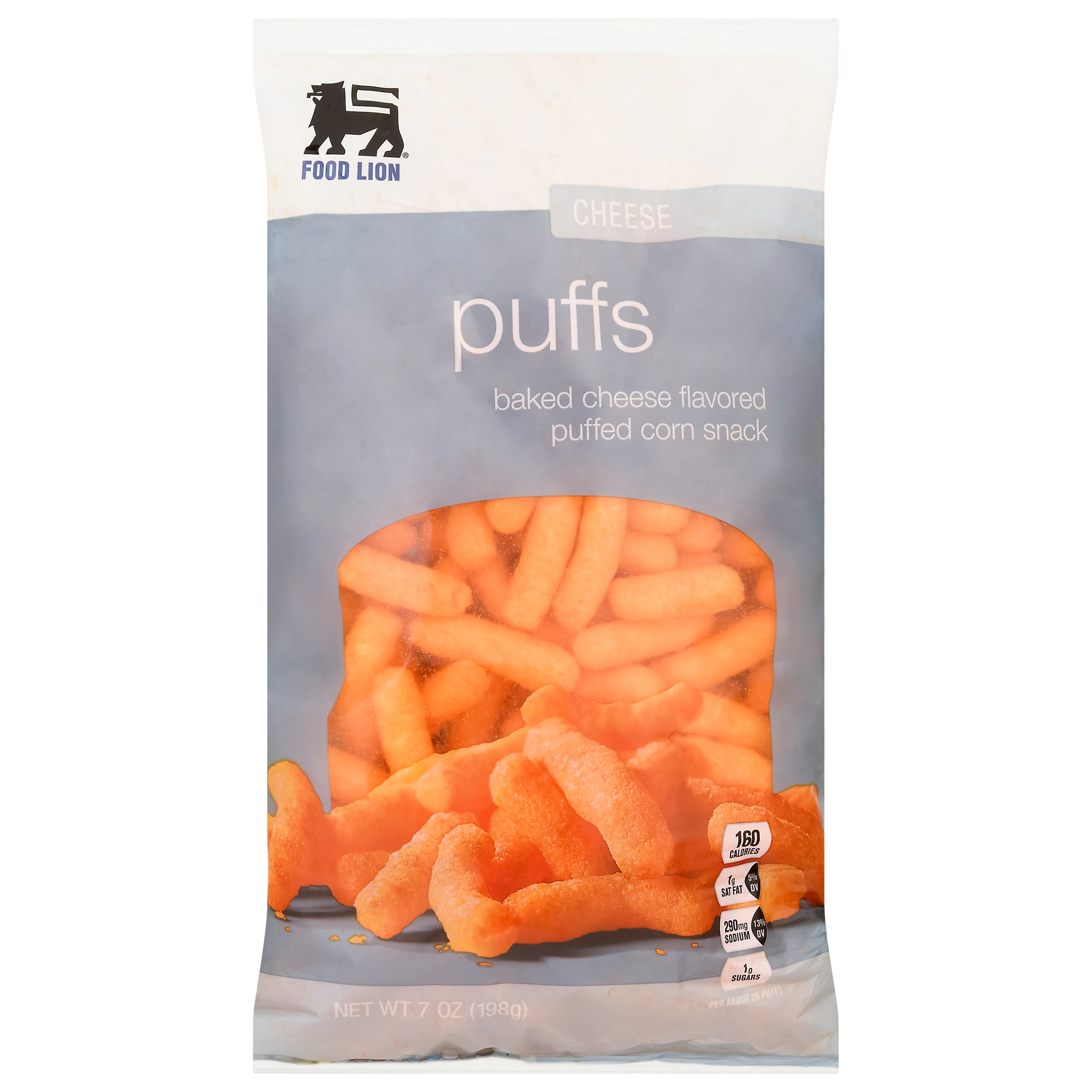 Food Lion Puffs Cheese Corn Snack 7 oz