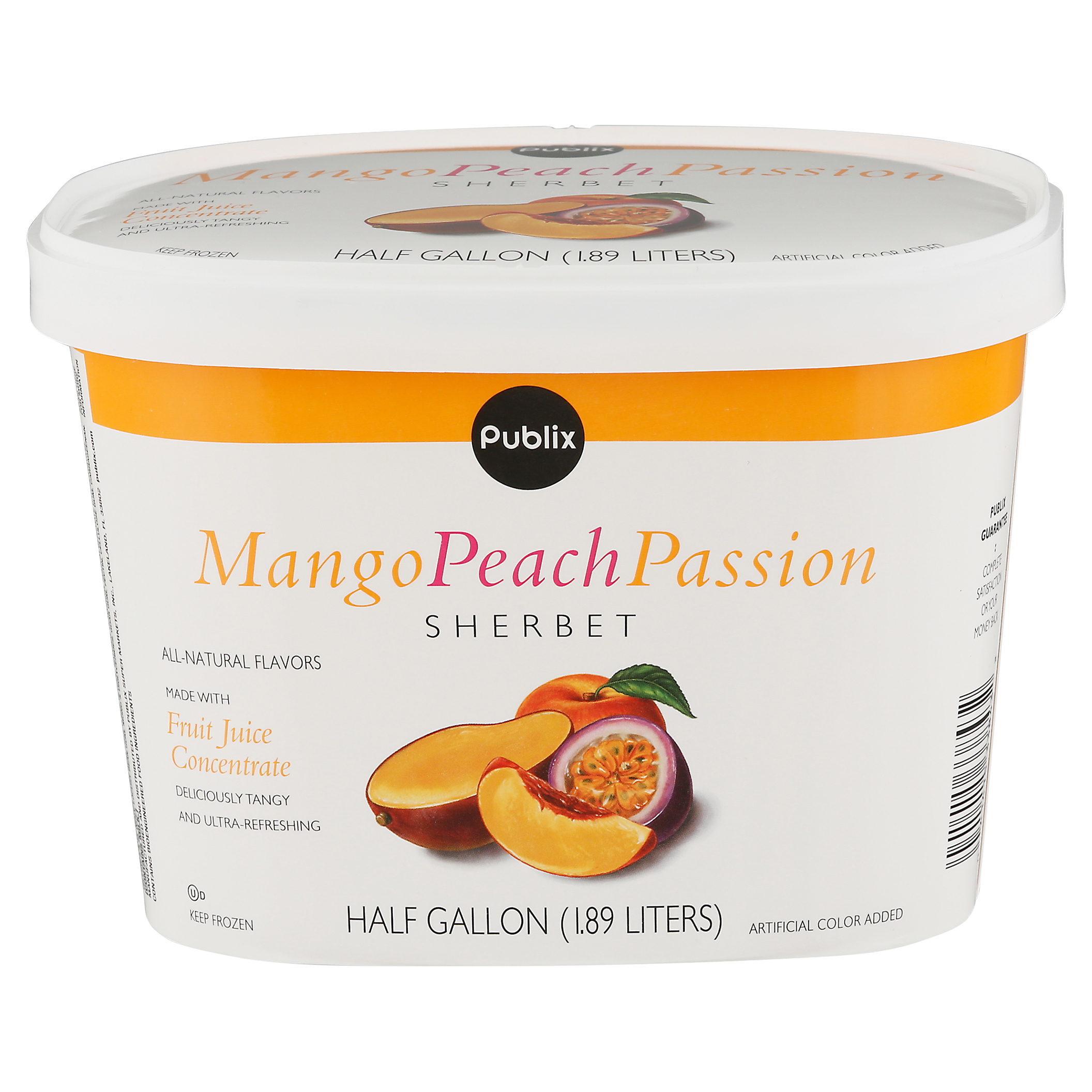 Publix Mango Peach Passion Sherbet 0.5 gal
