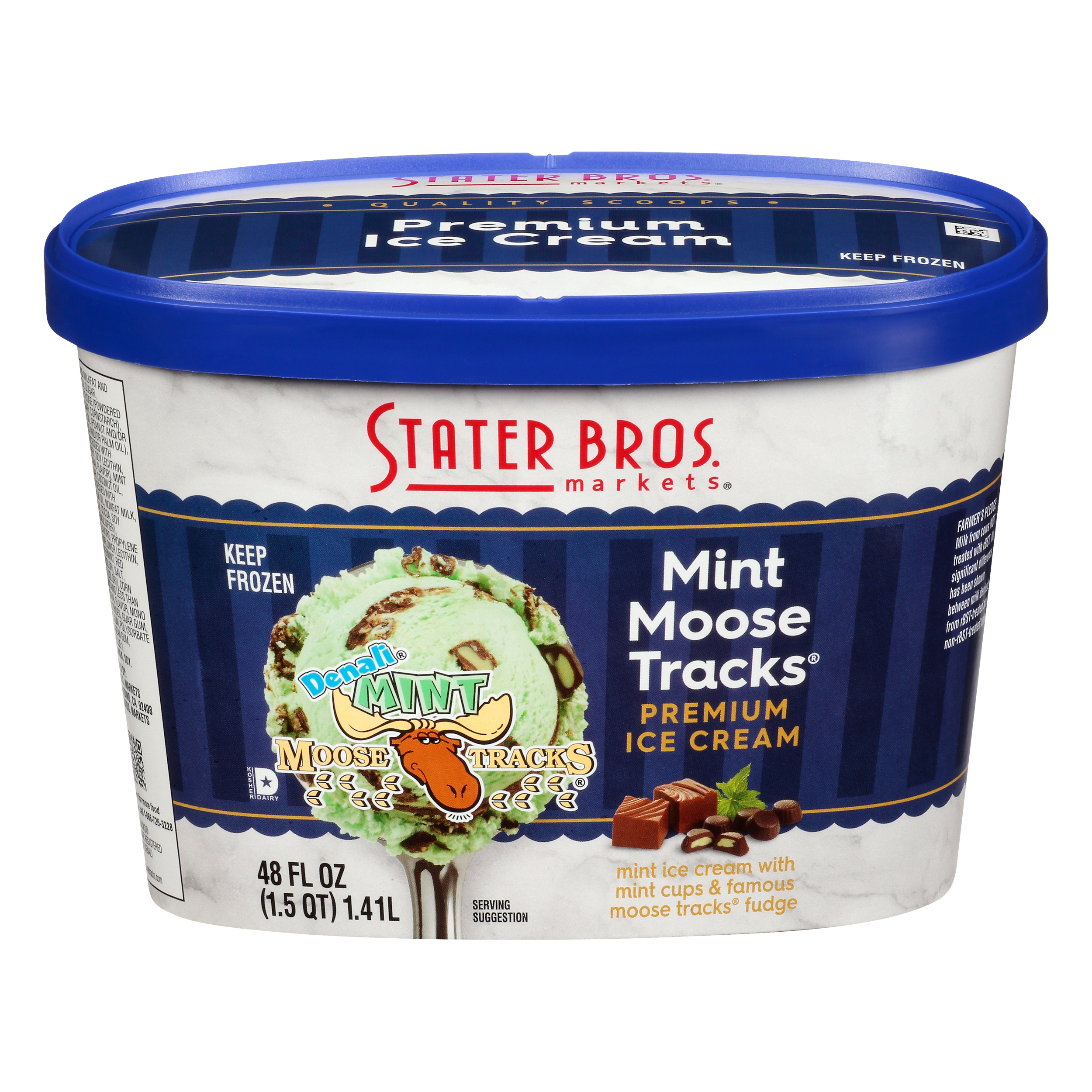 Stater Bros. Markets Premium Mint Moose Tracks Ice Cream 48 oz Cup\Tub