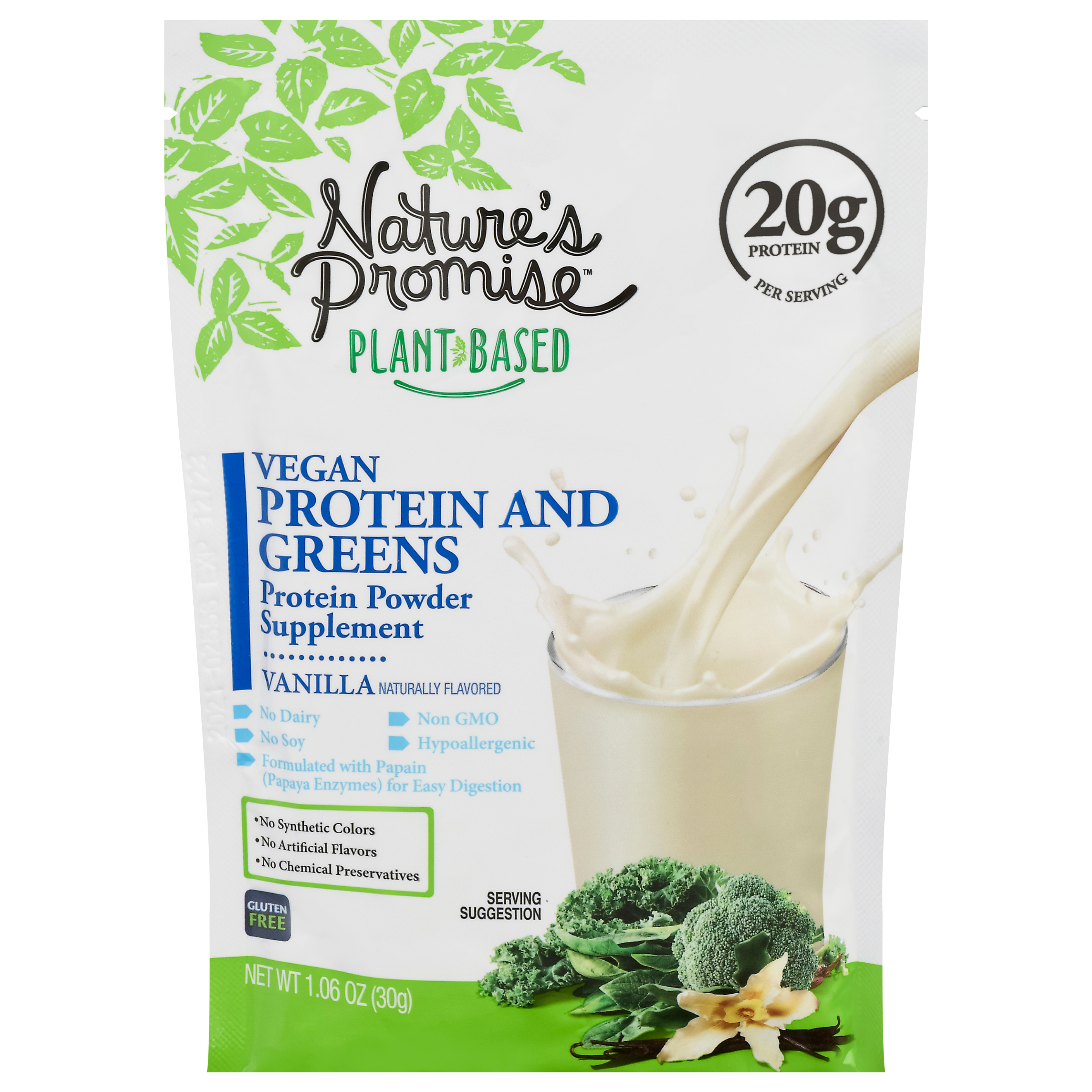 Nature's Promise Plant-Based Vegan Protein and Greens Vanilla Protein ...
