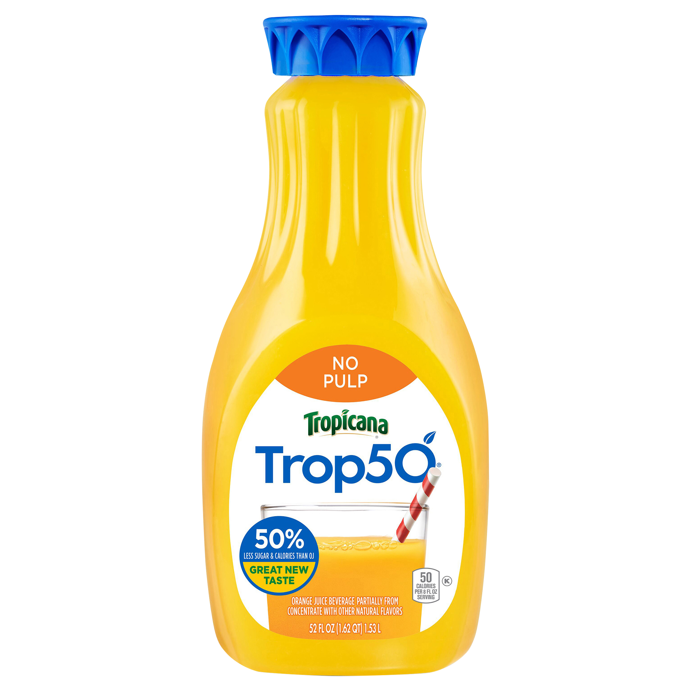 Teals Market : Tropicana Trop50 No Pulp Orange Juice 52 fl oz