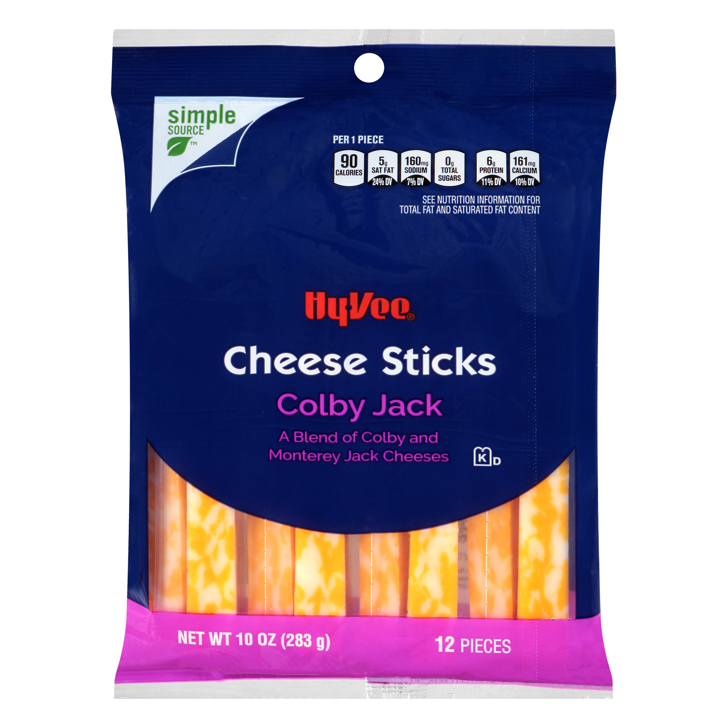 Hy-Vee Colby Jack Cheese Sticks 12 ea Bag